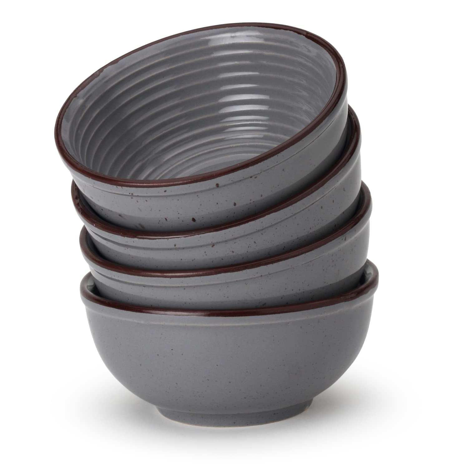 Hand Glazed Ceramic Serving Small Bowl Set Of 4 - 180ml Each, Grey ...