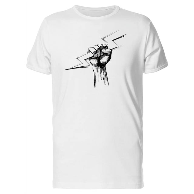Hand Grabbing Lightning T-Shirt Men -Image by Shutterstock, Male Medium ...