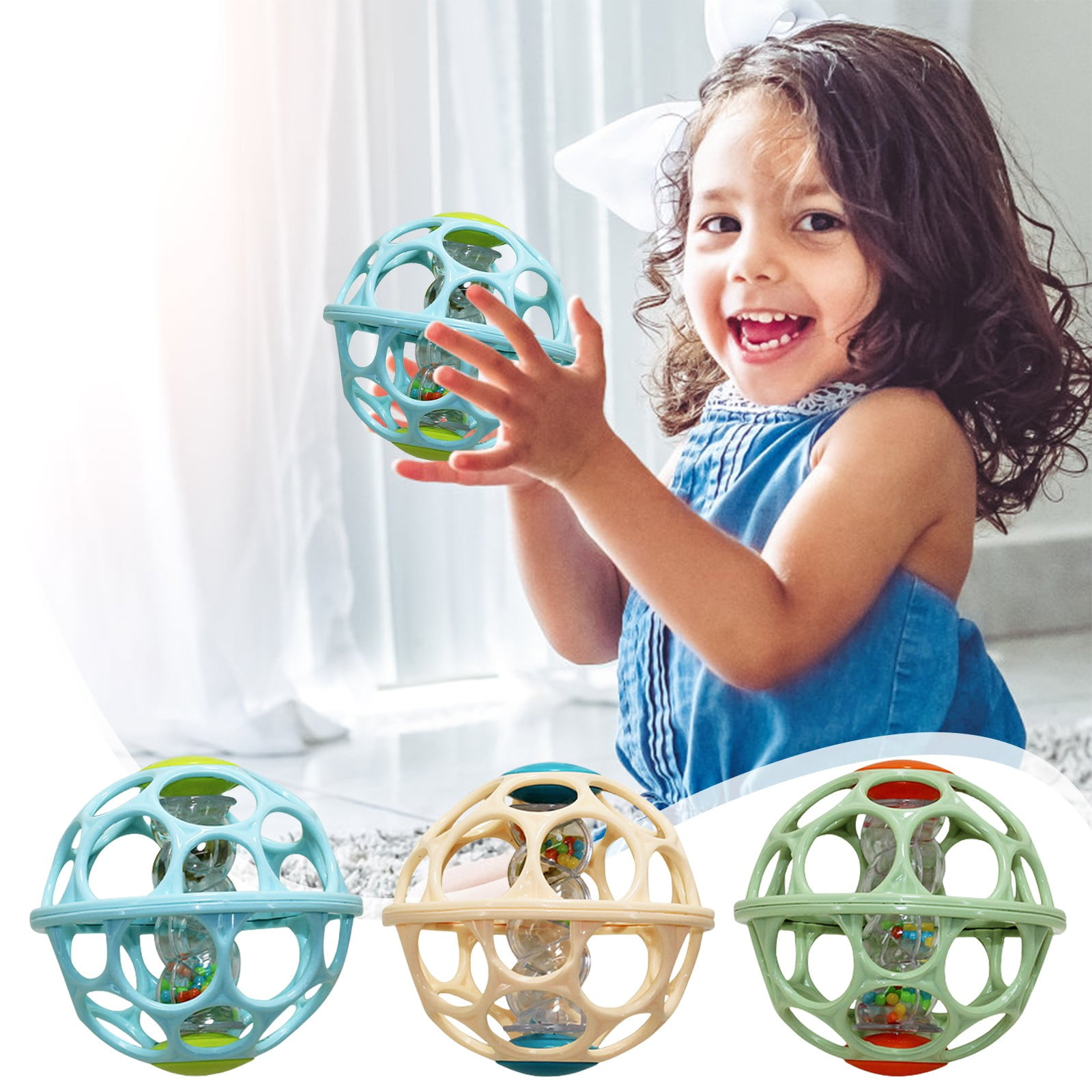 Hand Grasping Ball | Soothing Rattle Grip Trainer | Sensory Hollow ...