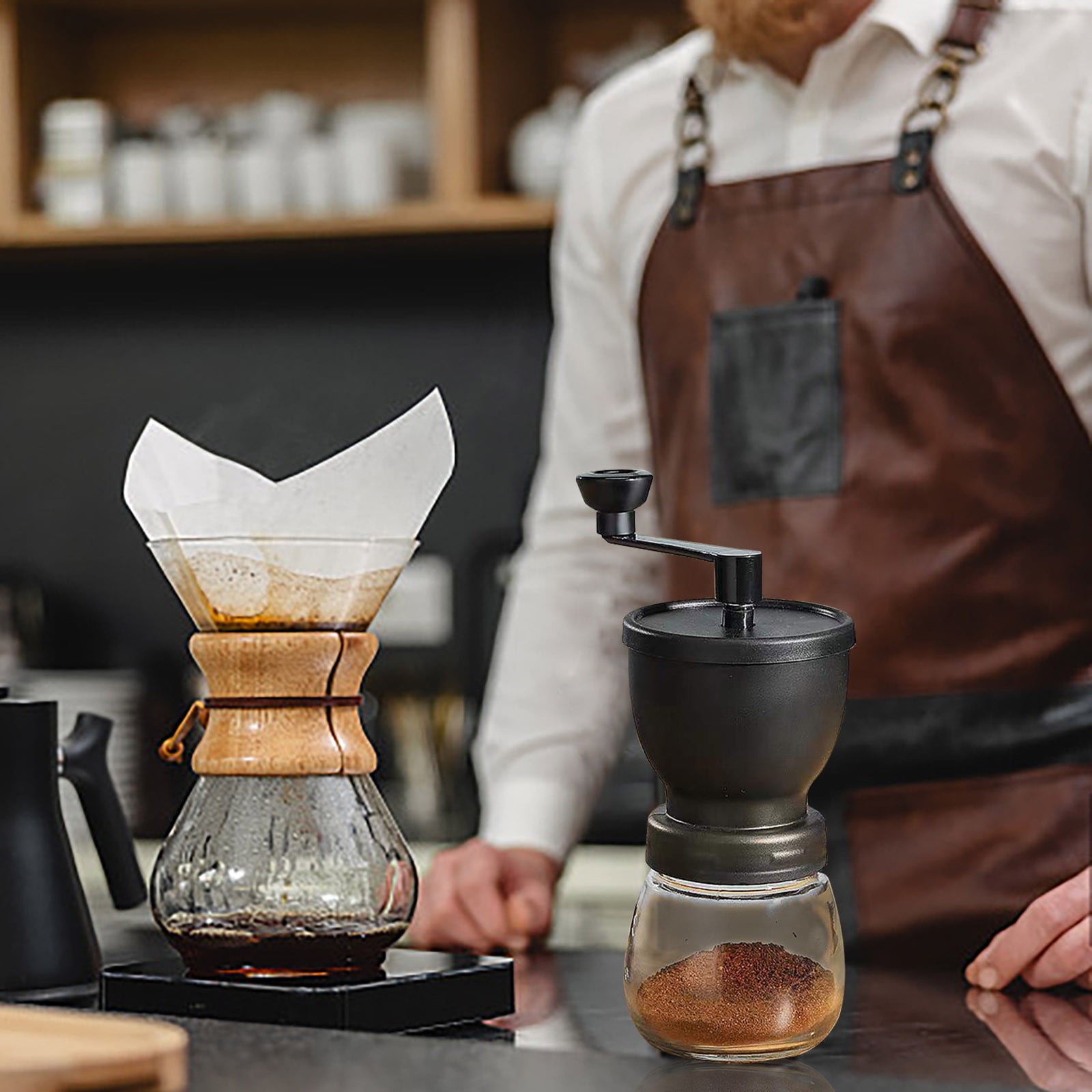 Hand Grinder Coffee Maker, Ceramic Burr Grinder, 10-Speed Adjustment ...