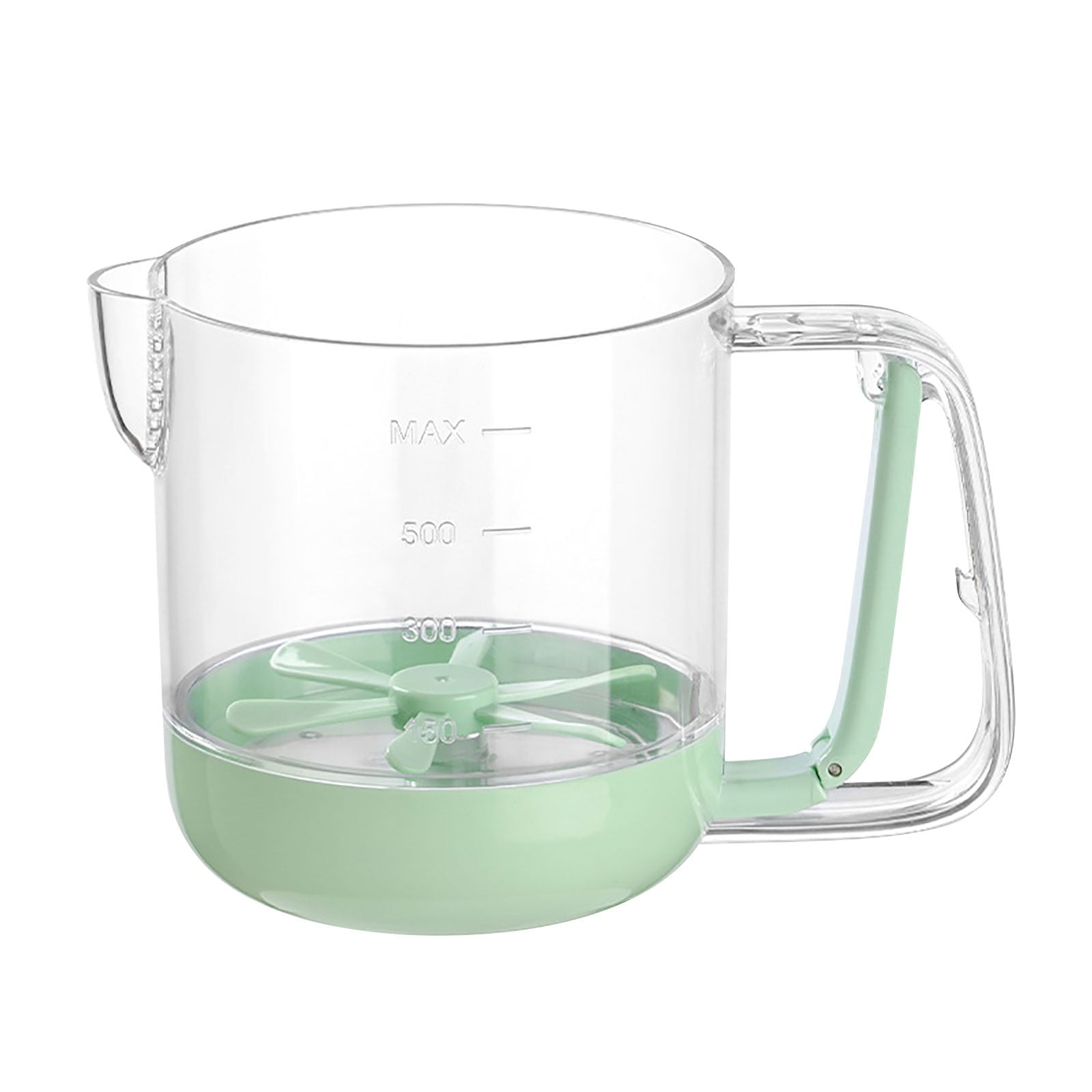 Hand Grip Egg Beater Cup, Semi-Automatic Whisk Stirrer, Clear Scale ...