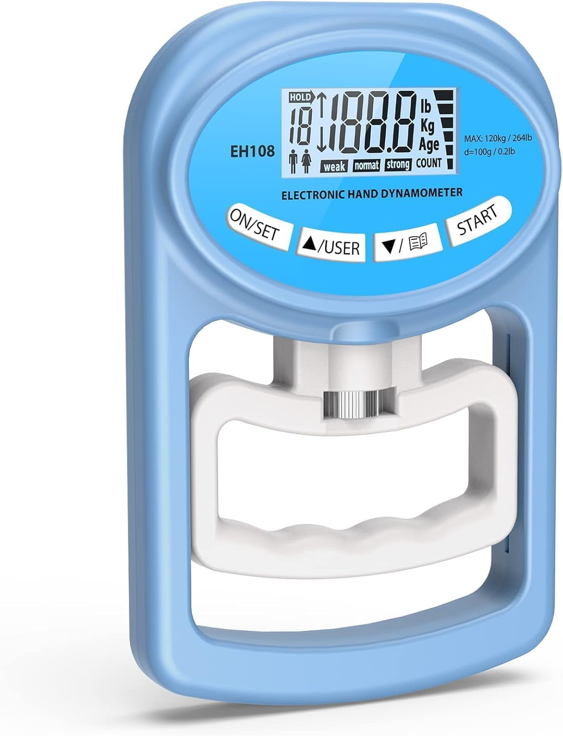 Hand Grip Strength Tester Trainer - Electronic Hand Dynamometer Forearm ...