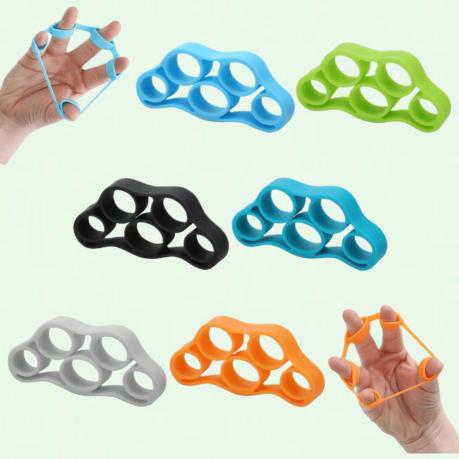 Hand Grip Strengthener, 6-Pack Finger Strengthener Silicone Finger ...