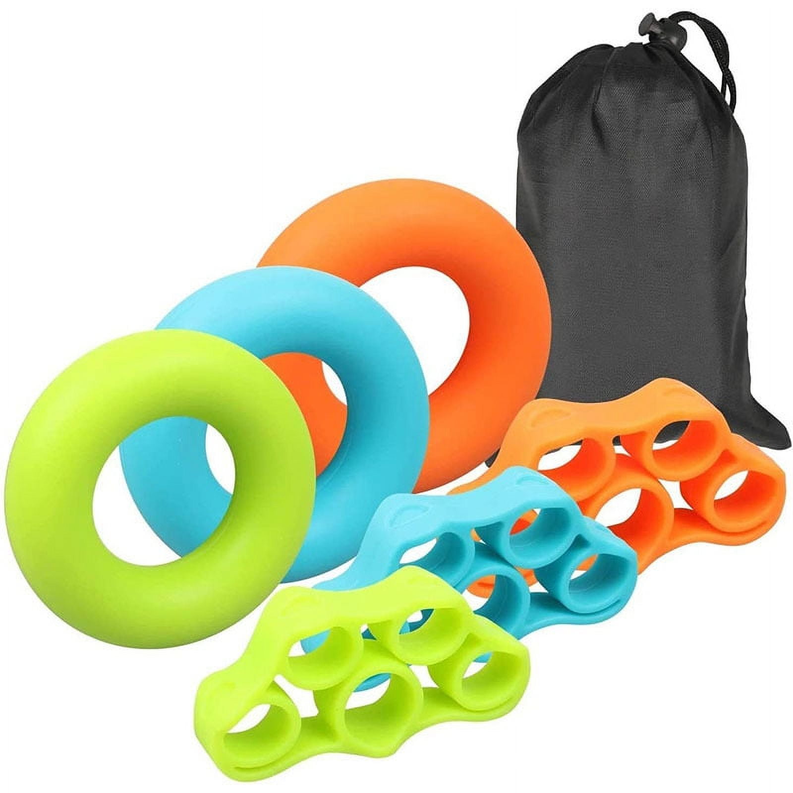 Hand Grip Strengthener, Finger Exerciser, Grip Strength Trainer (6 PCS ...