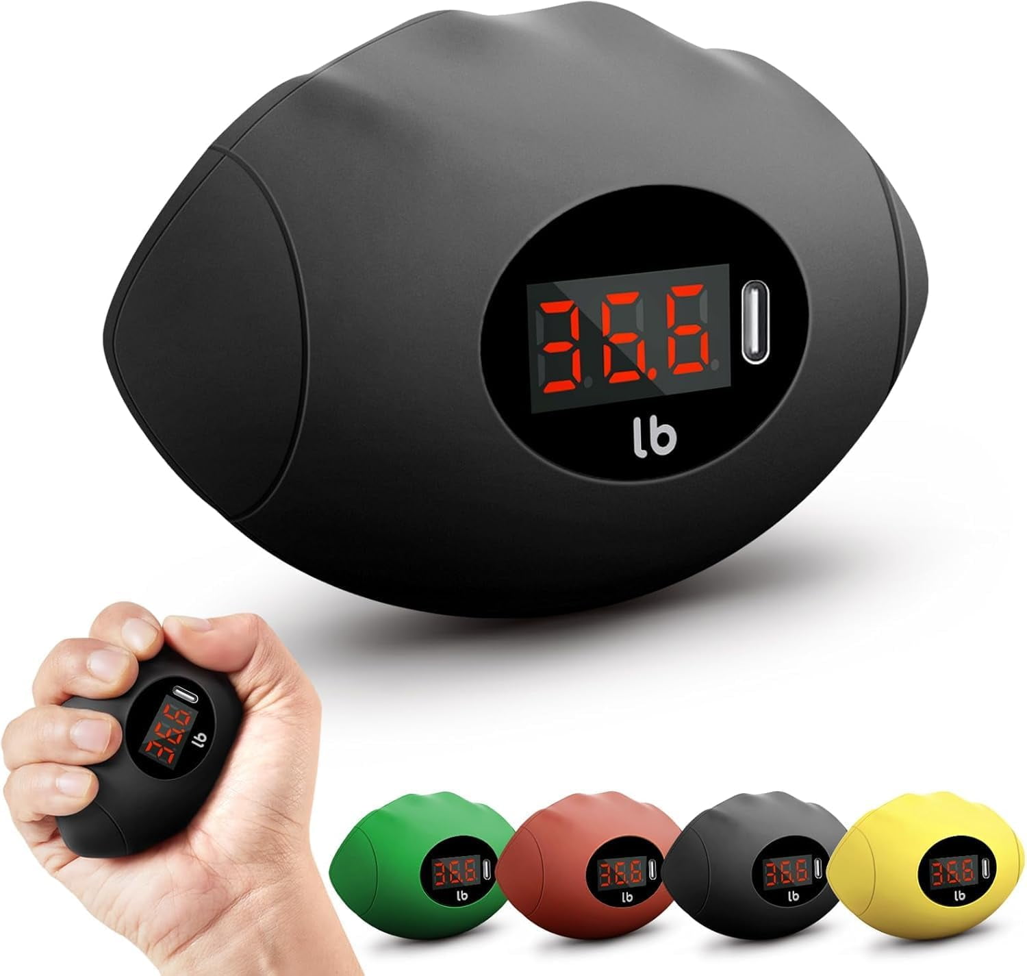 Hand Grip Strengthener, Rechargeable Digital Grip Strength Trainer up ...