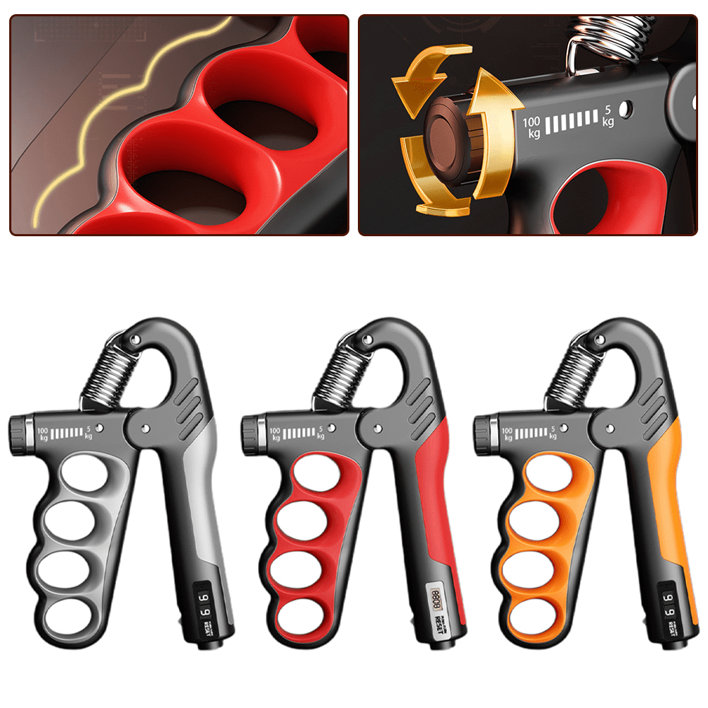 Hand Grip Strengthener Workout Kit, Forearm Grip Adjustable Resistance ...