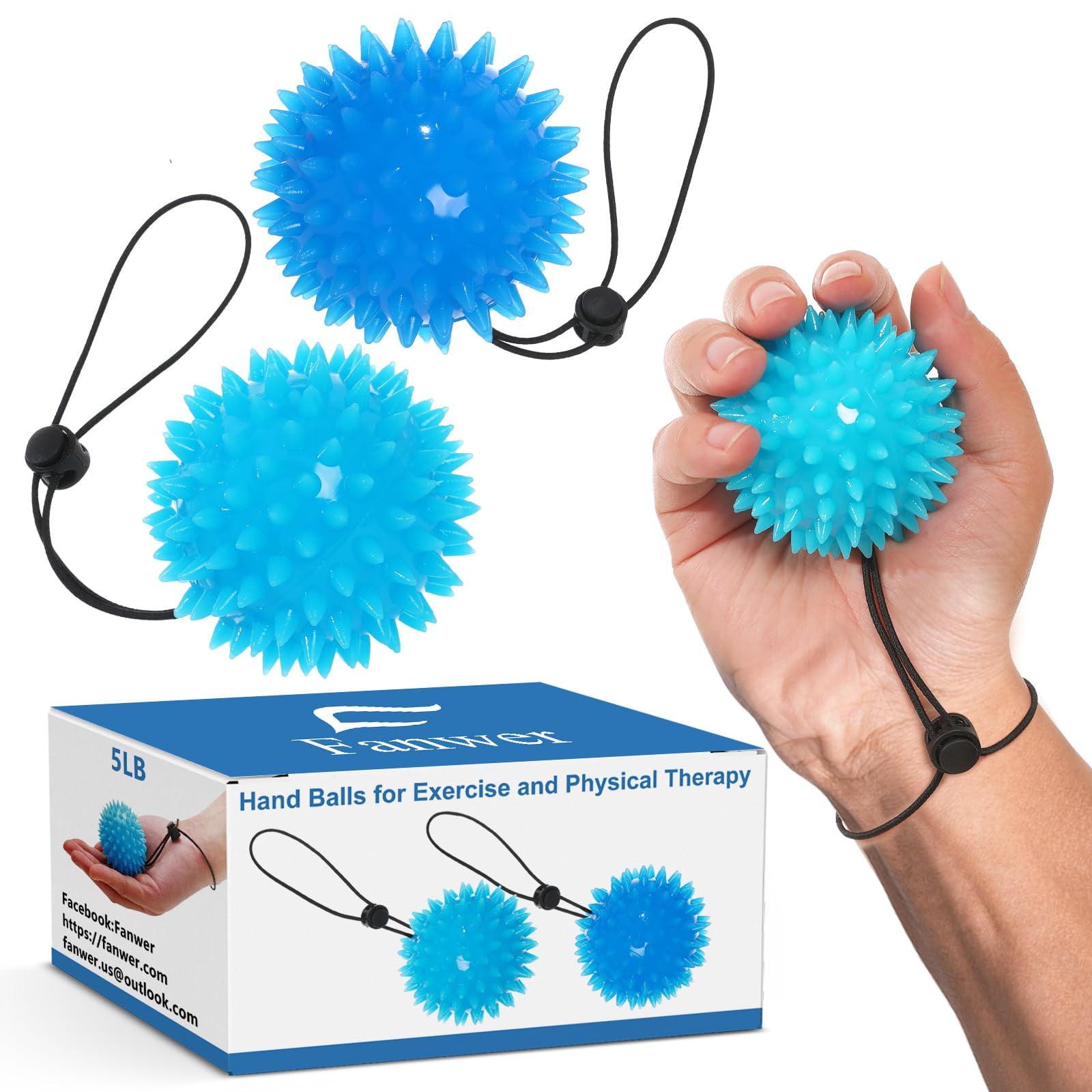 Hand Grip Strenthener - Squeeze Balls for Hand Therapy Set (5LB+10LB ...