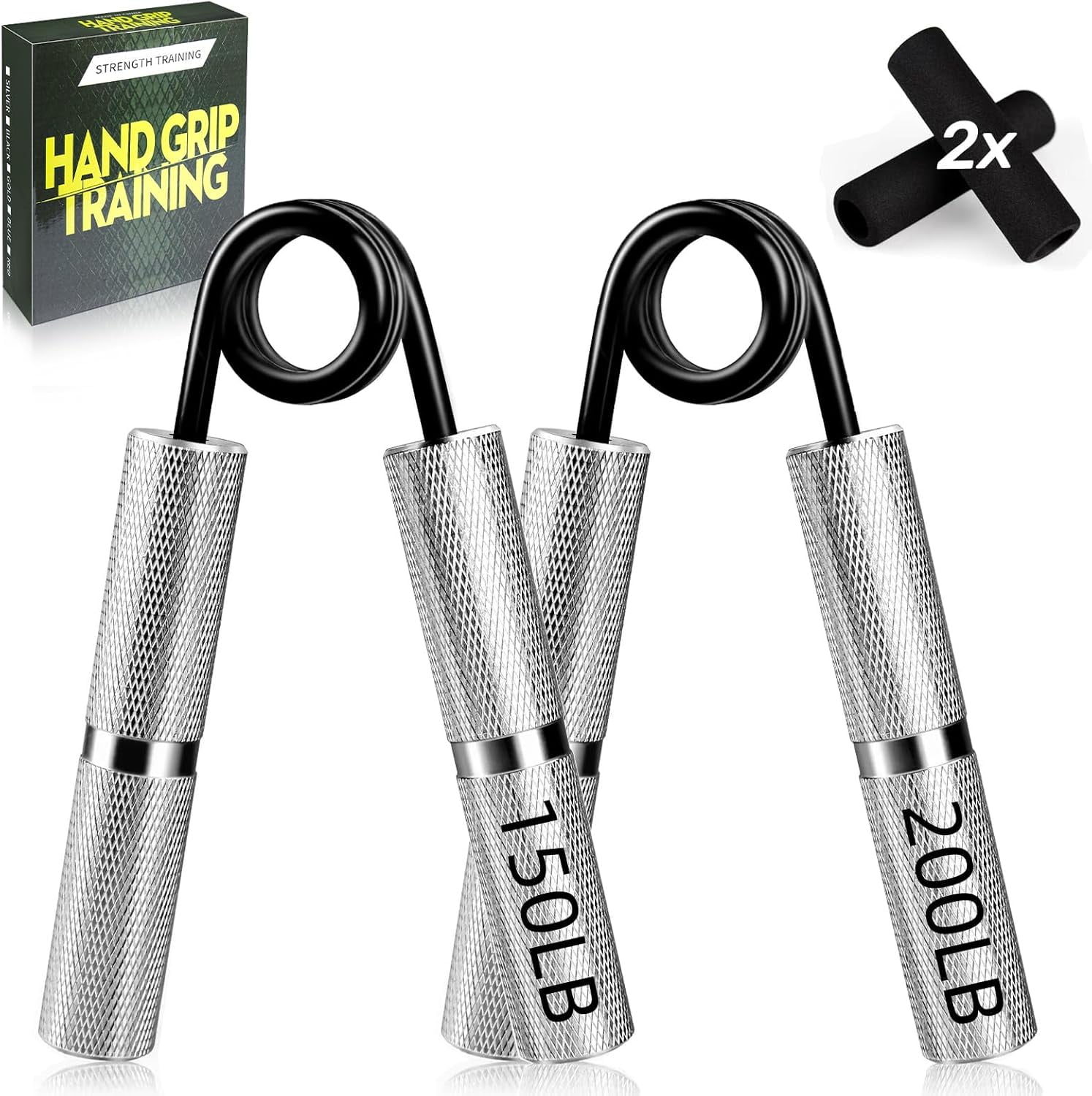 Hand Gripper Strengthener Set 50LB-300LB, Grip Strength Trainer (1/2/4 ...
