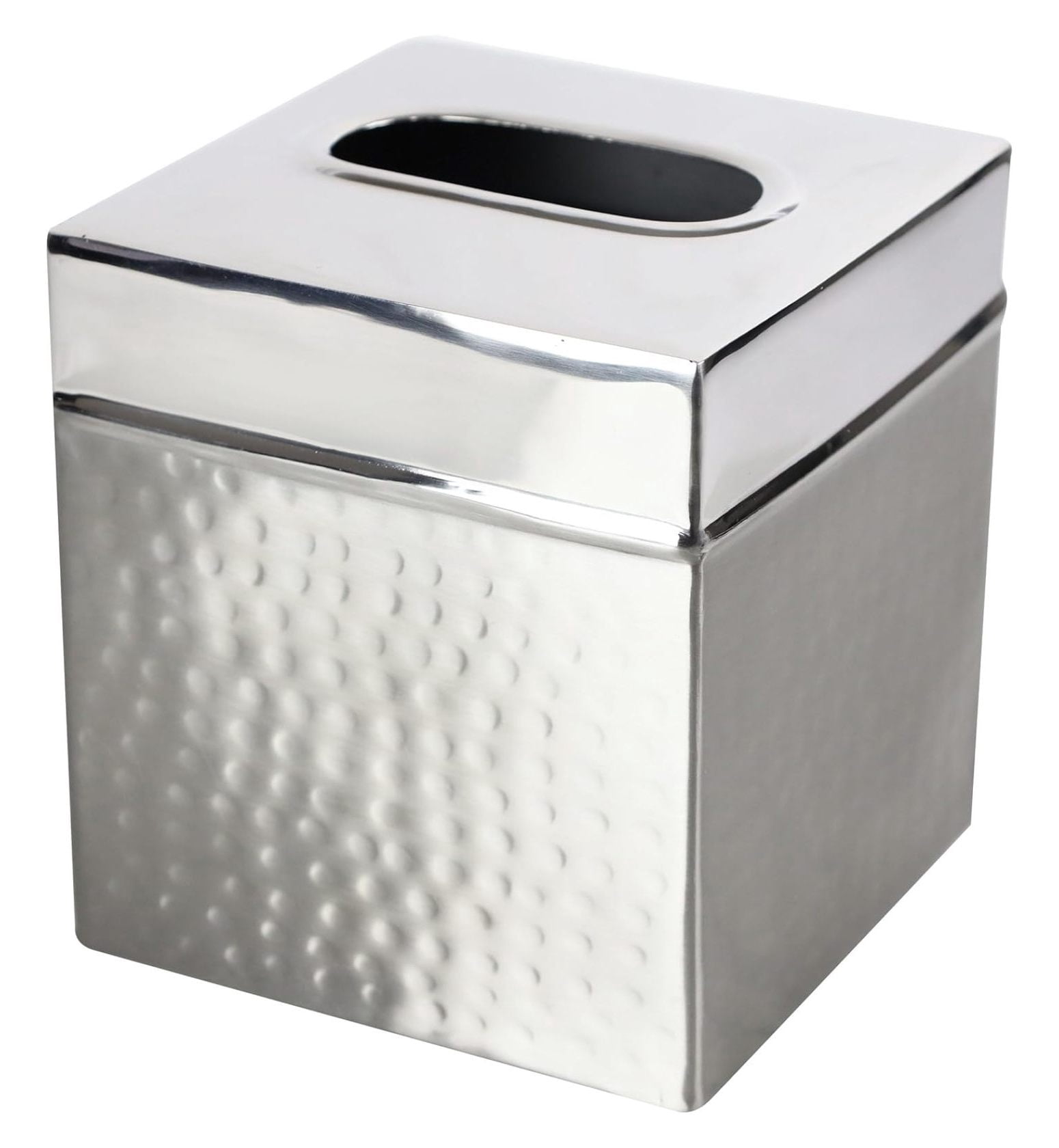 Hand Hammered 2 tone Tissue Box Cover durable and heavy Stainless Steel ...