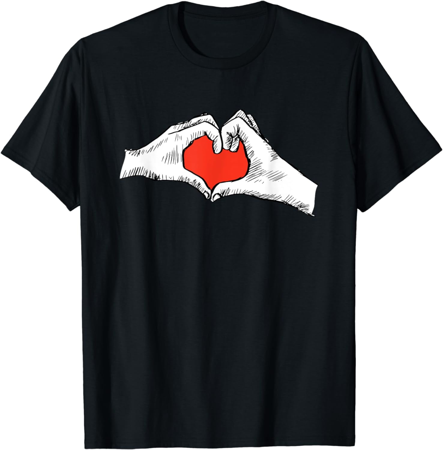 Hand Heart Valentines Day Cute Love Sign Language T-Shirt - Walmart.com