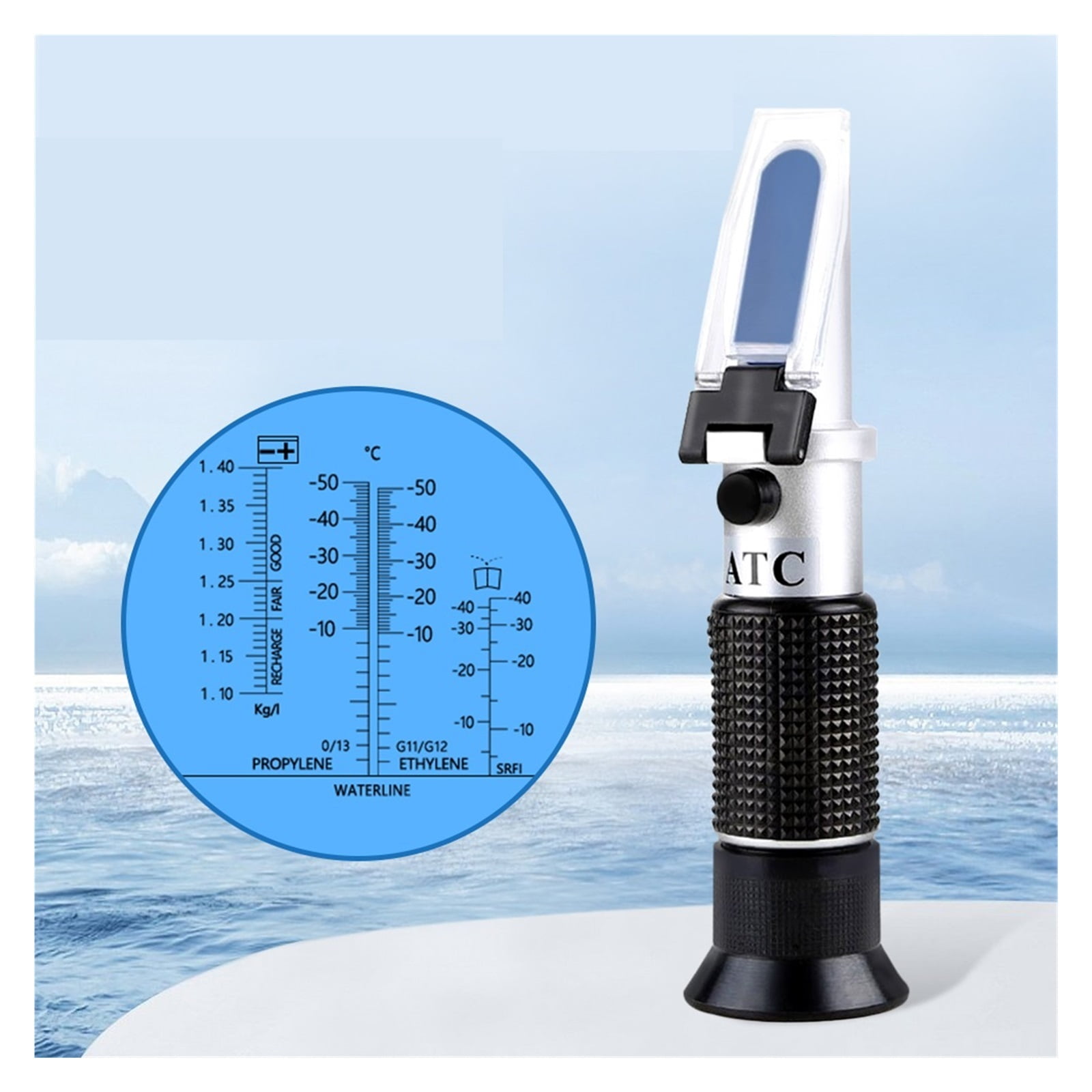 Hand Held Automotive Refractometer -50-0 Battery Acid Liquid Specific ...