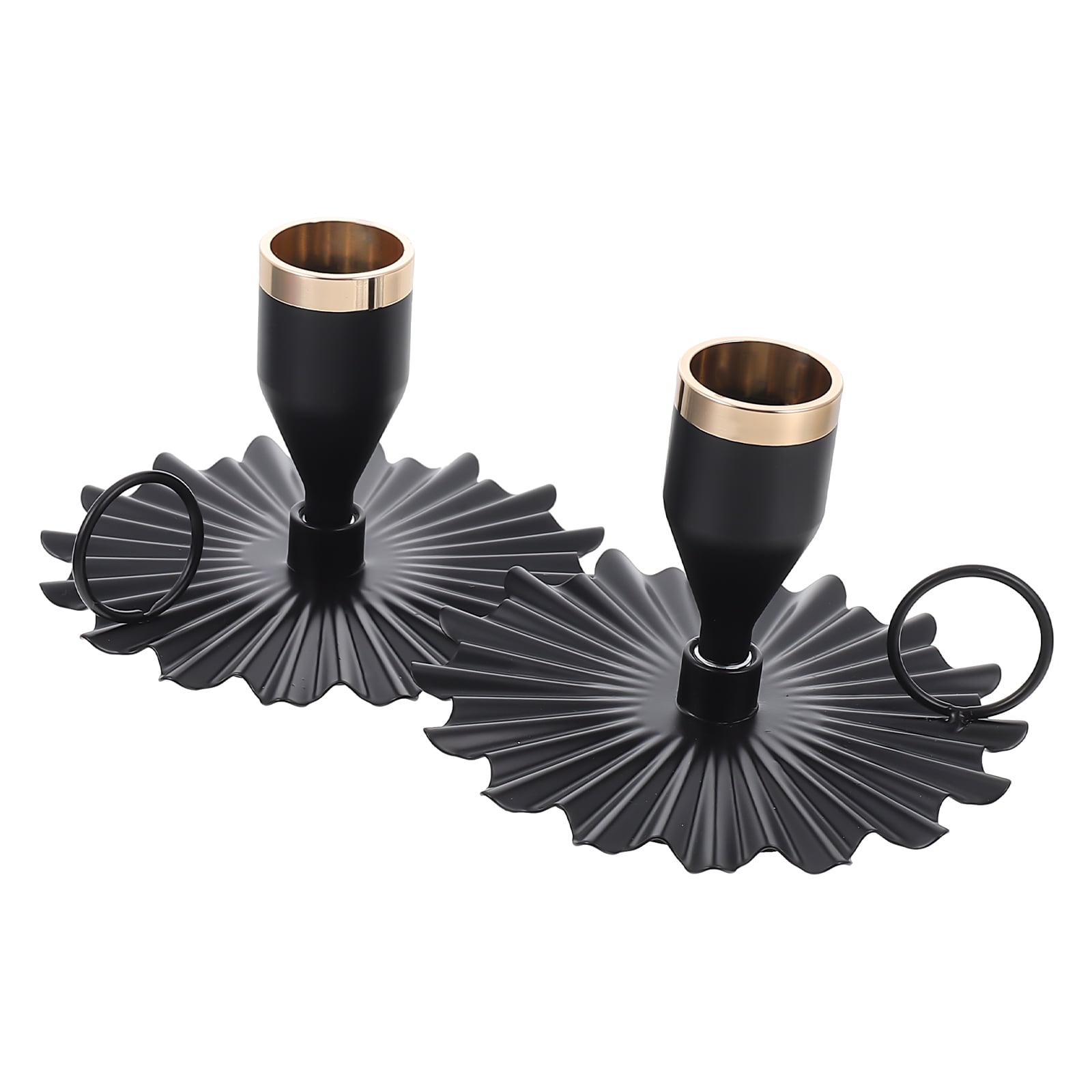 YuYiSan 2pcs Metal Candle Holders Retro Iron Candle Holders Elegant ...