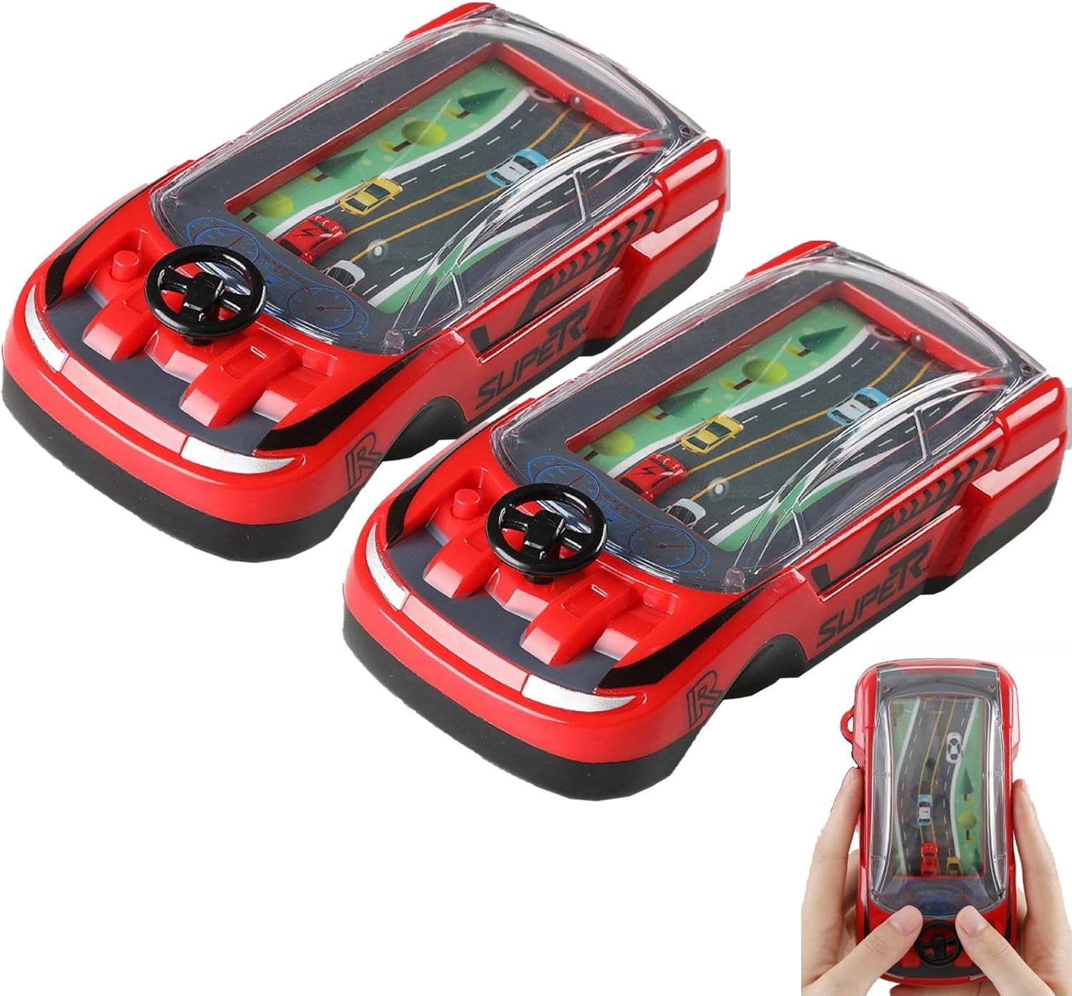 Hand Held Car Game, Handheld Racing Car Game for Ages 3-8 - Dual Player ...