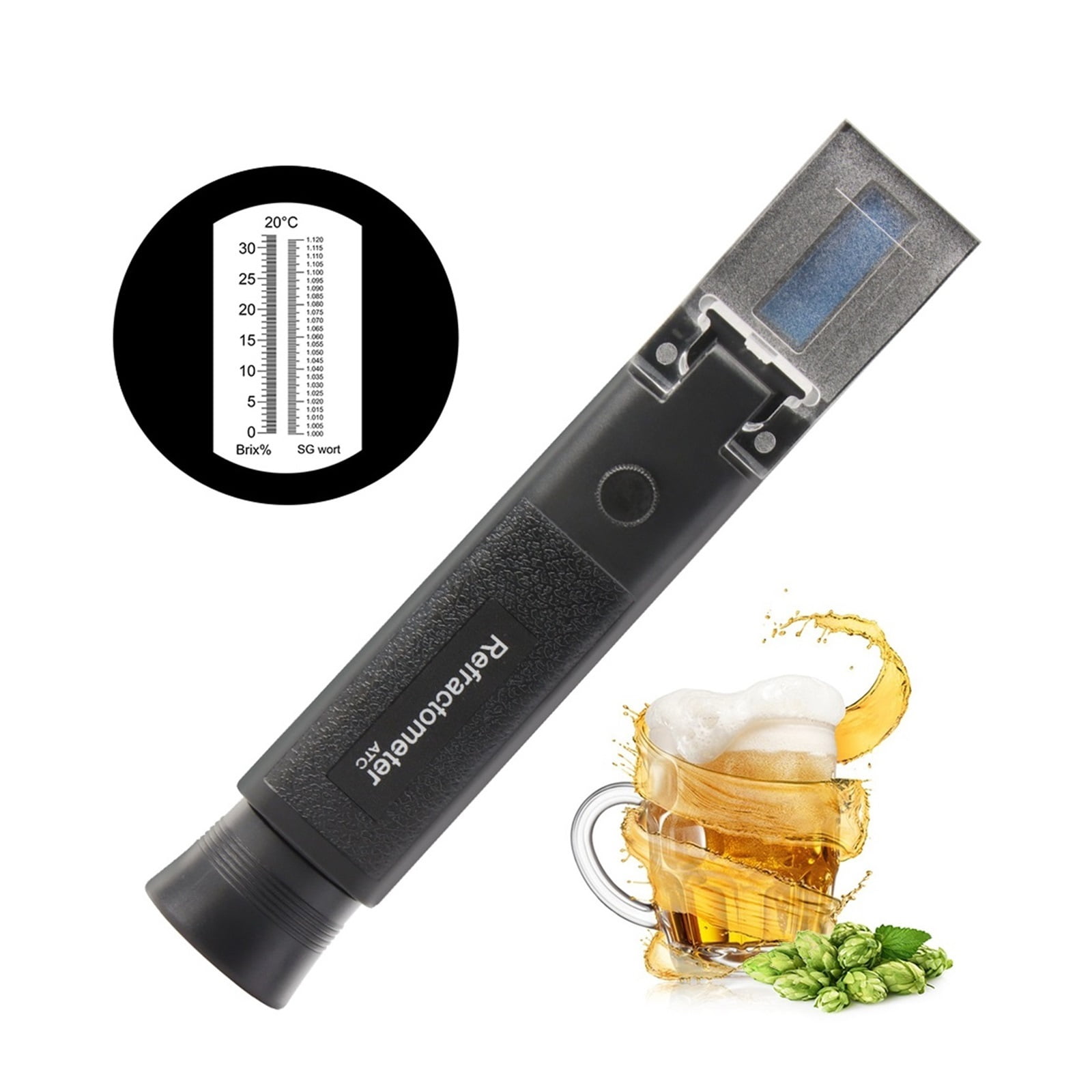 Hand Held Double Scale Beer Refractometer 0-32% Meter 1.000-1.120 SG ...