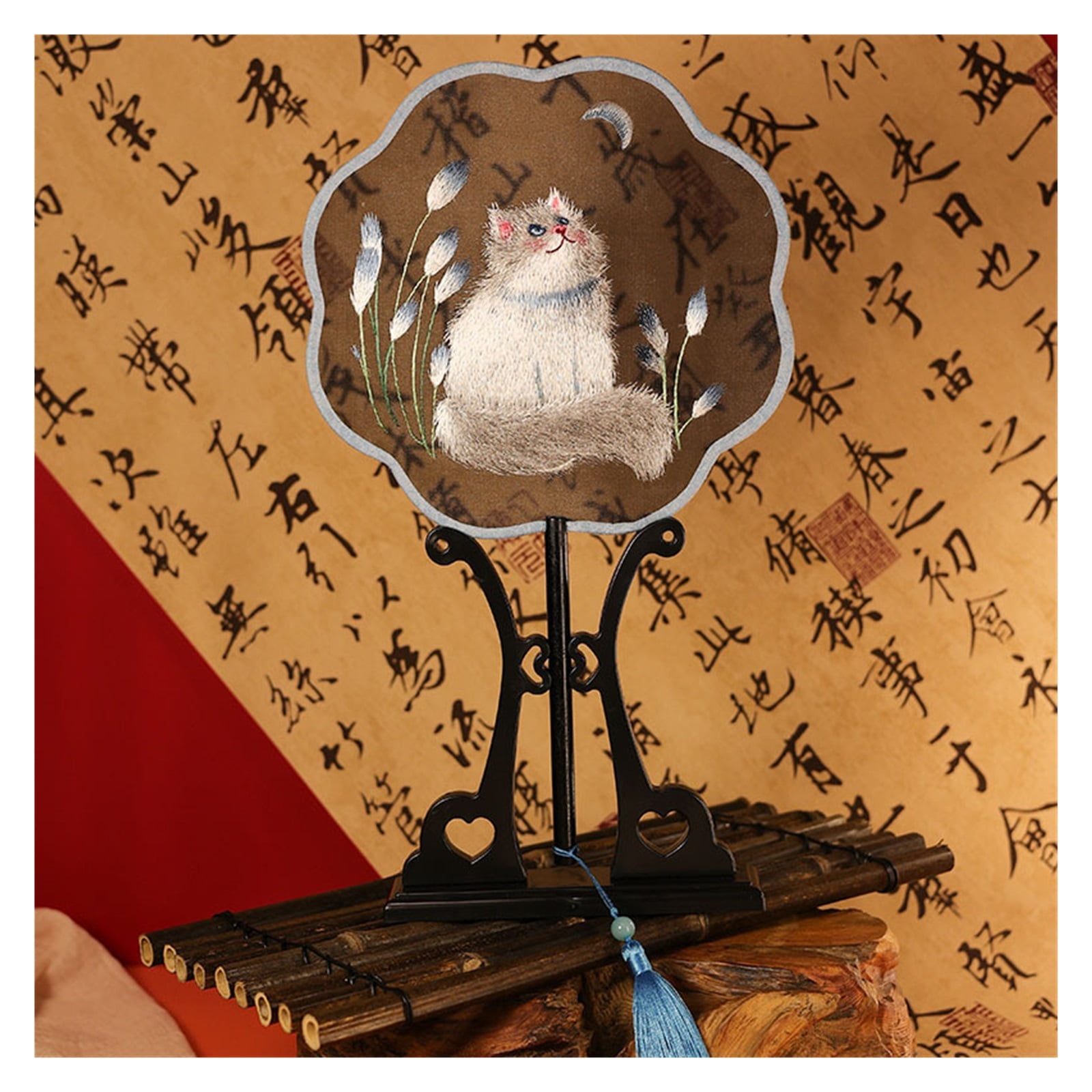 Hand Held Fan Retro Decorative Fan Suzhou Embroidery Fans Home Decor ...