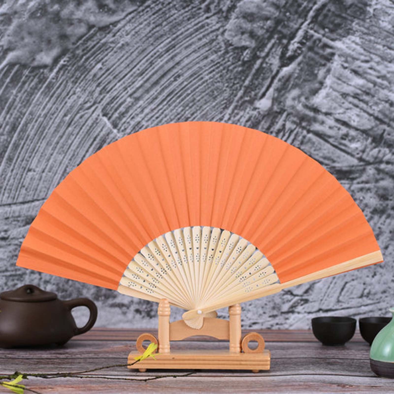 Hand Held Fans Silk Bamboo, Folding Fans Bamboo Handheld Folded Craft ...