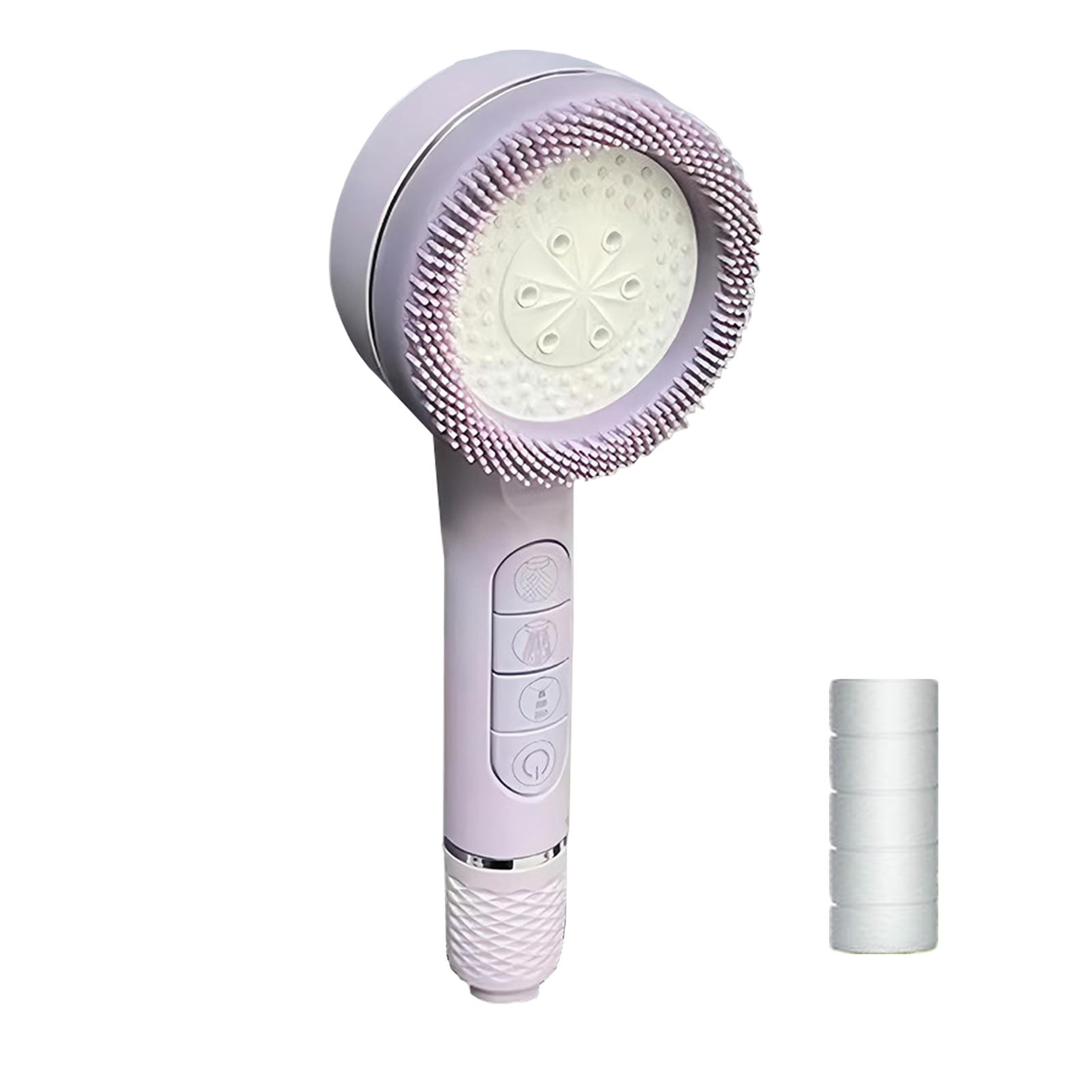 Hand-Held Filter Showerhead with Silicone Massage Brush Pressurized ...
