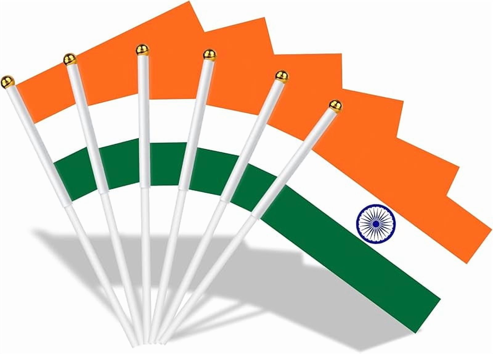 Hand Held Flag for 26th January Decorations, 5.5 × 8.2 Inch Stick Flag ...