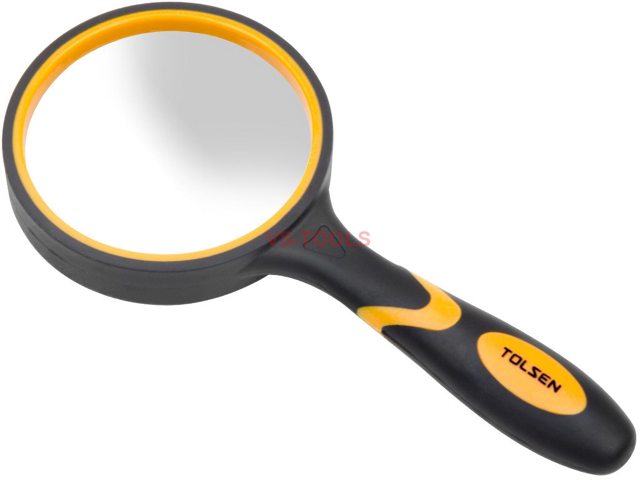 Hand Held Portable Optical Lens 4X 75mm Magnifying Glass Rubber Handle ...