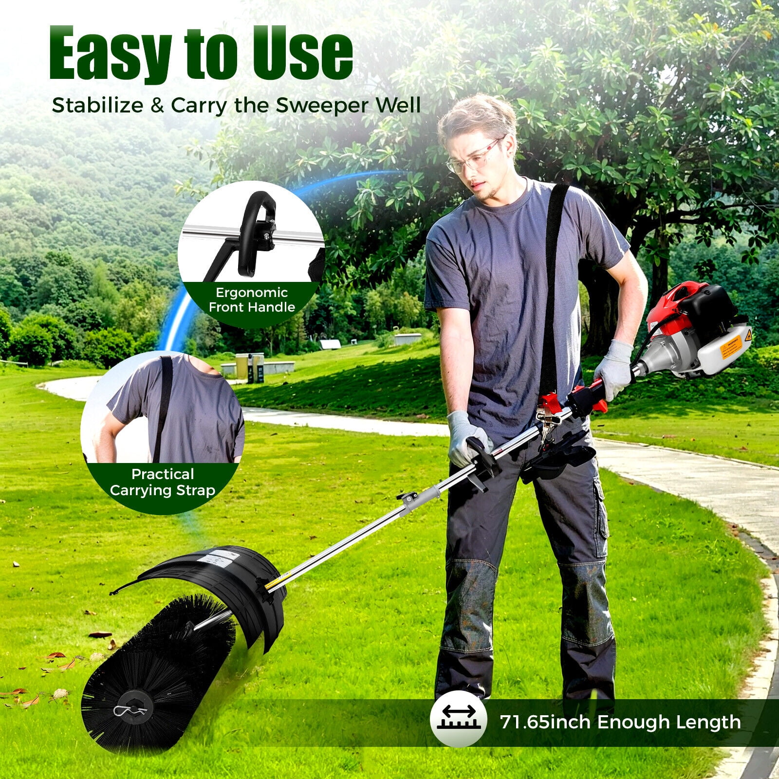 Hand Held Sweeper, Artificial Grass Brush Powered Broom, Lawn Sweeper ...