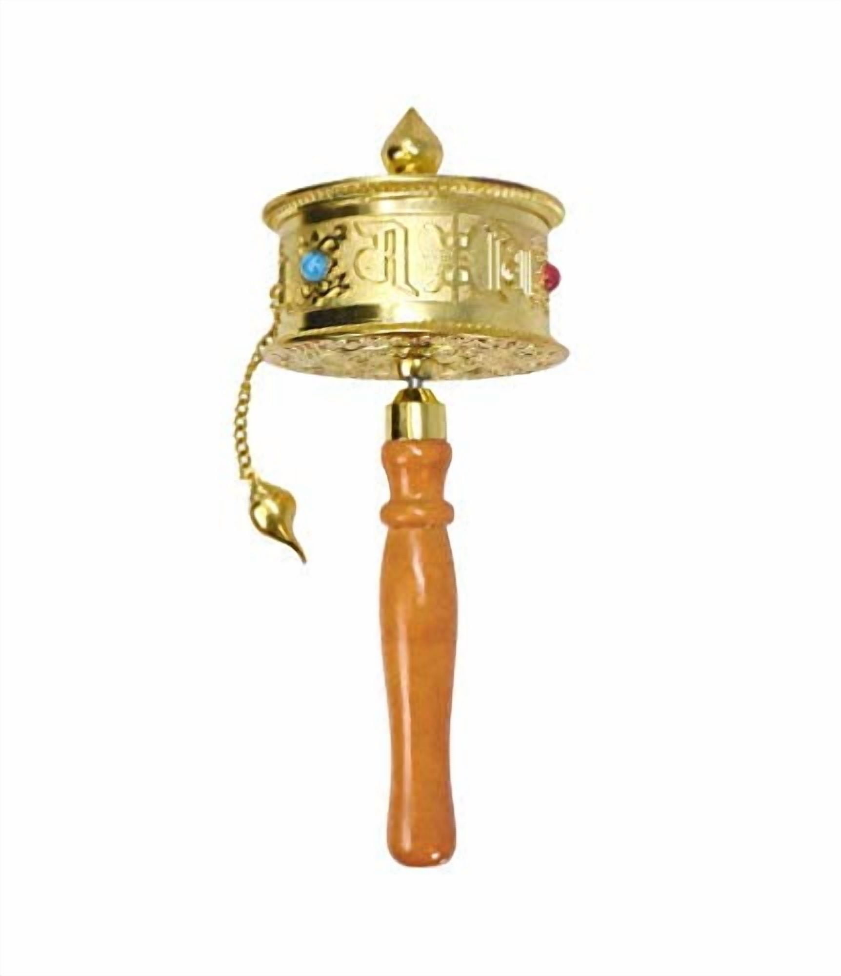 Hand Held Tibet Prayer Wheel - Tibetan Prayer Wheel Handheld Spinning ...