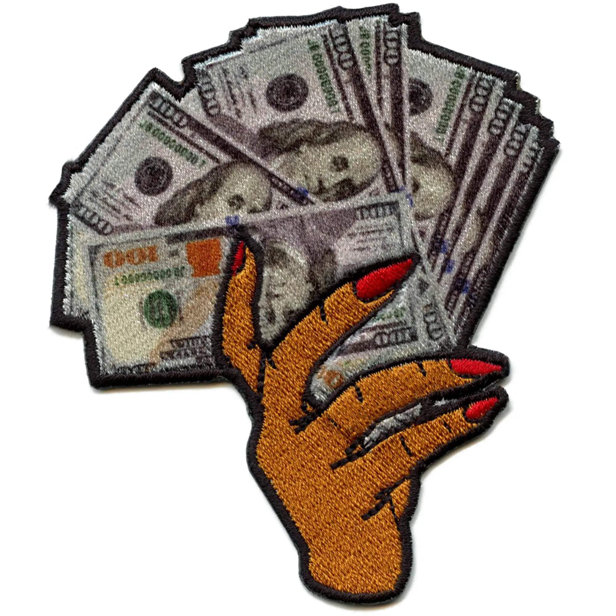 Hand Holding Money Fan Patch Girl Boss Moves Sublimated Embroidery Iron ...