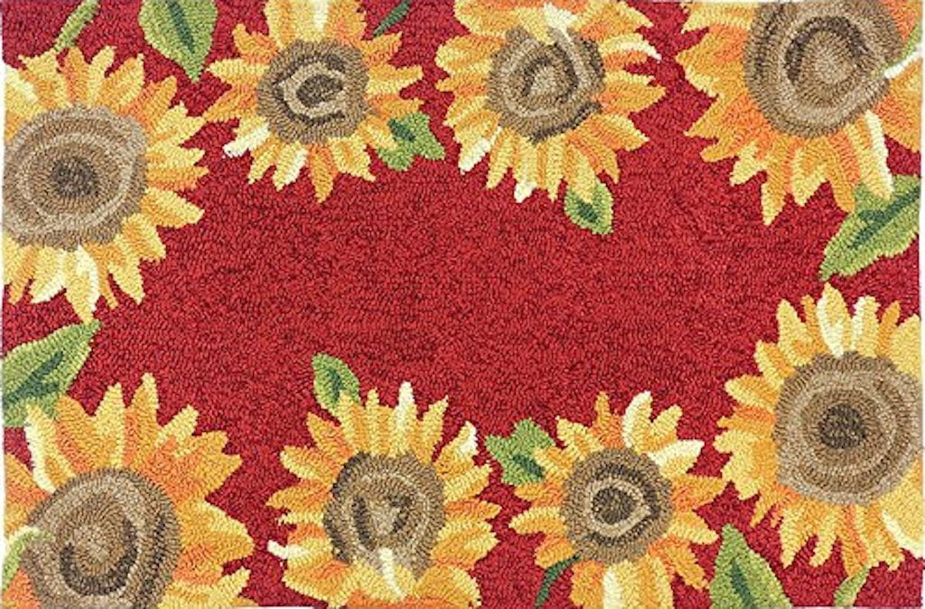 Hand Hooked Sunflower Field Area Rug - Walmart.com