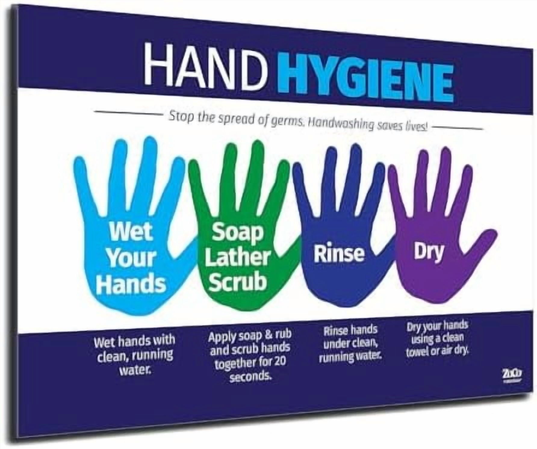 Hand Hygiene Posters (10-Pack) – Laminated 12x18 – Handwashing Chart ...