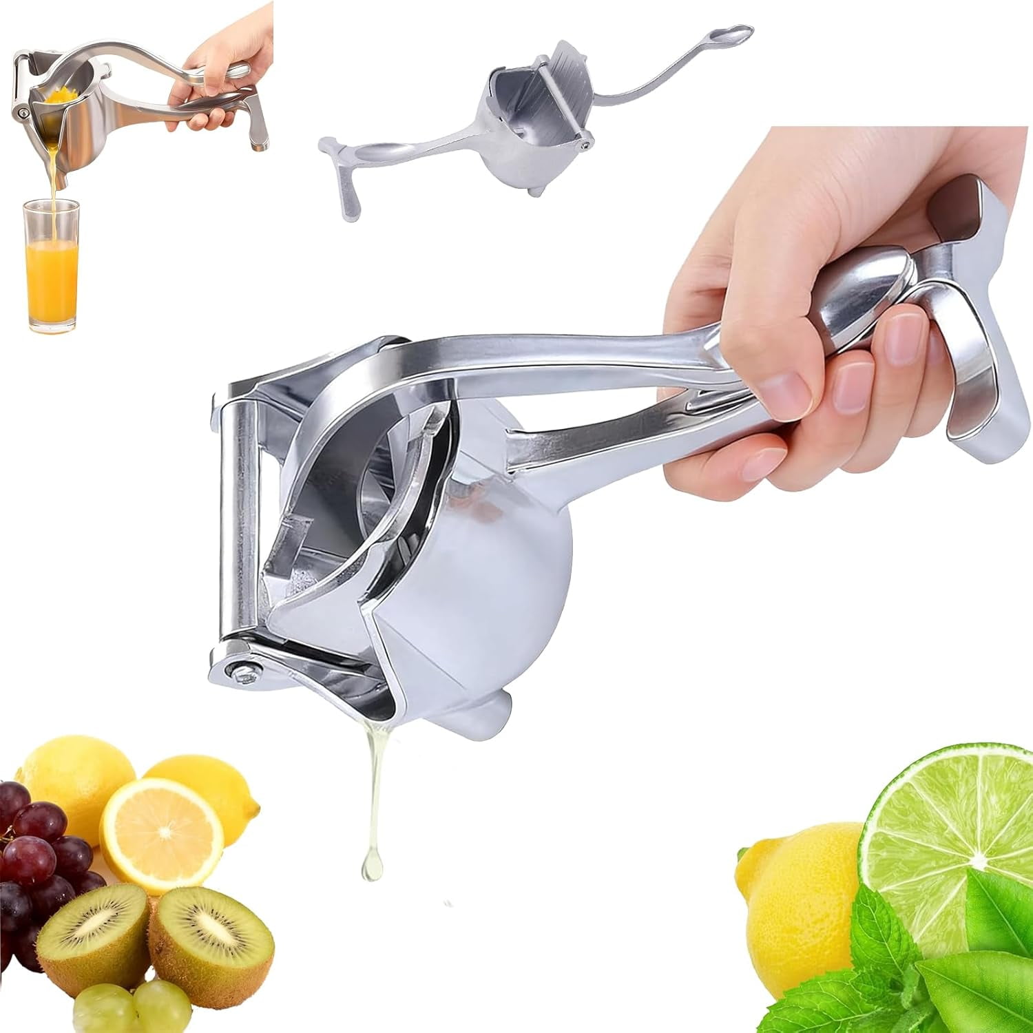 Hand Juicer Squeezer- Aluminum Manual Press Juicer, Aluminum Lemon ...