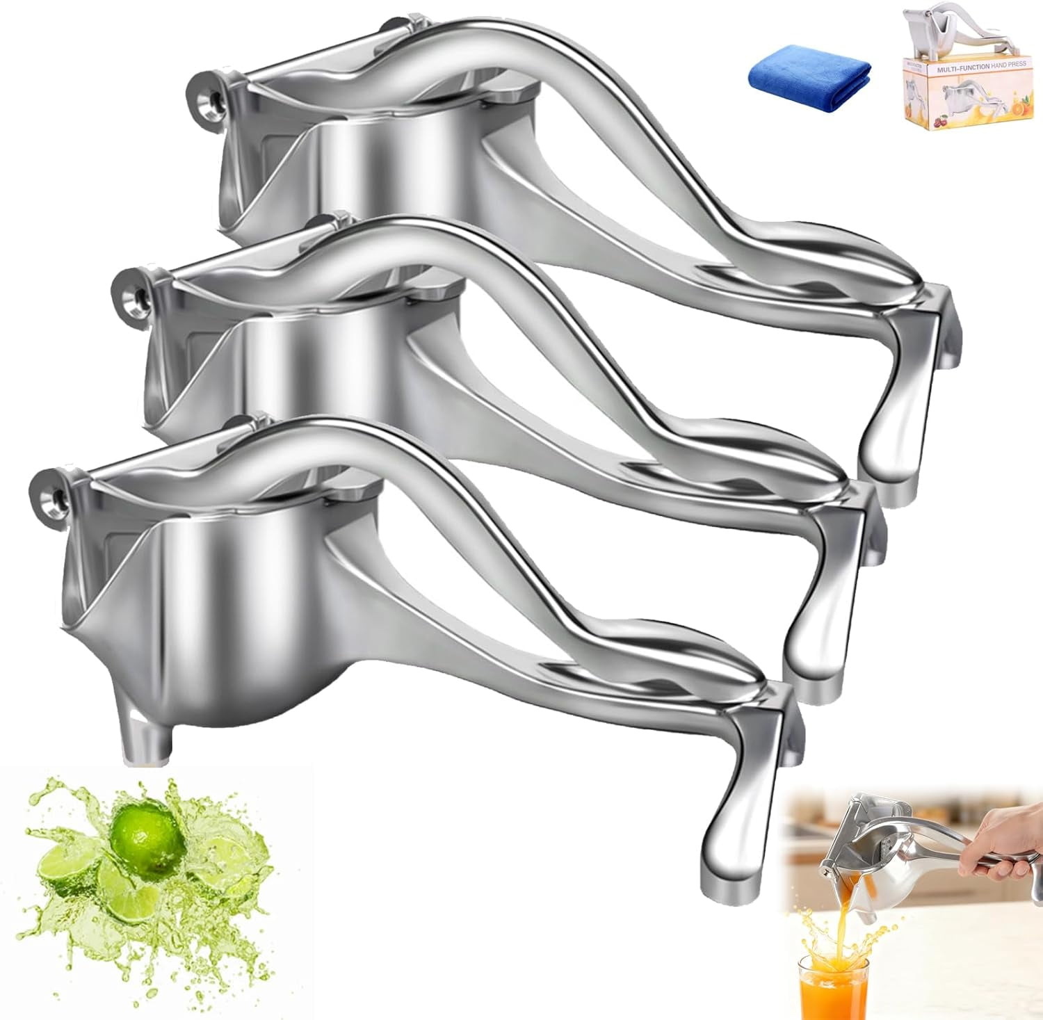 Hand Juicer Squeezer- Aluminum Manual Press Juicer, Manual Juicer Hand ...
