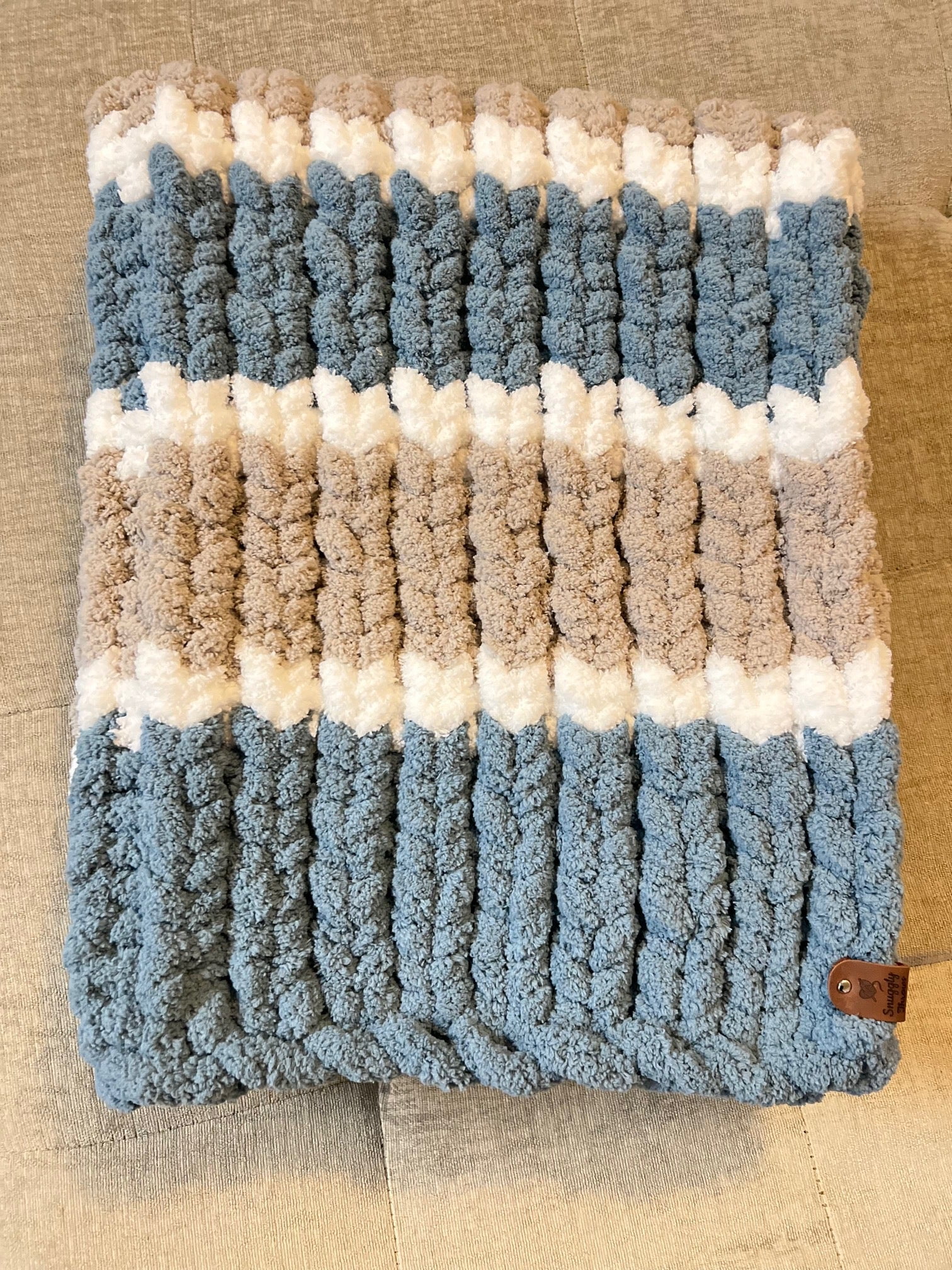 Hand-Knit Chunky Baby Blanket & Snuggly Elephant Playmat Set | Soft ...