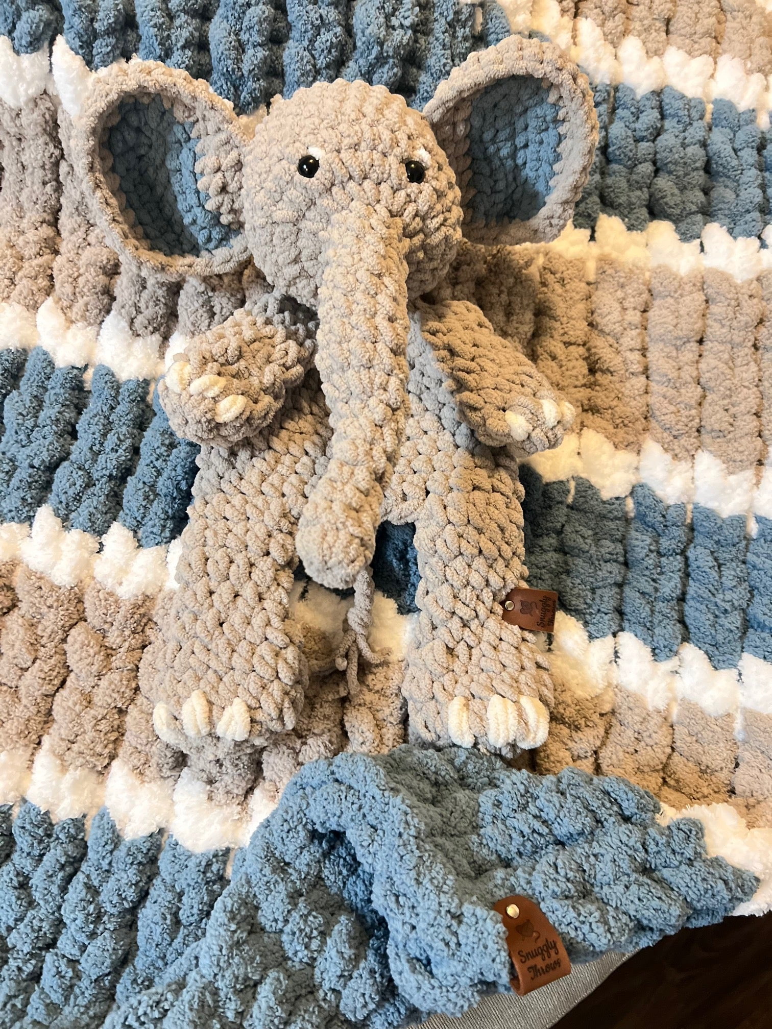 Hand-Knit Elephant Snuggler | Soft & Cuddly Chunky Knit Plush Toy ...