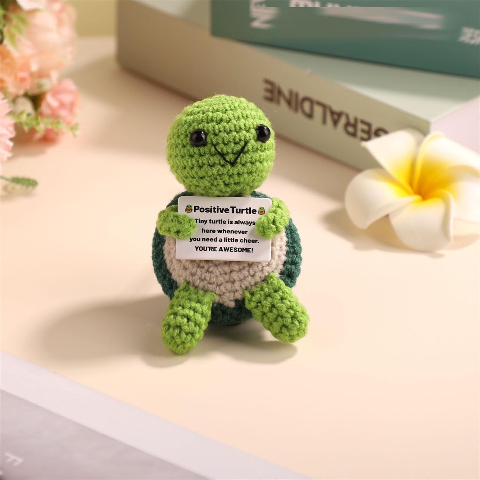 Hand-Knitted Inspirational Turtle Hug Card Turtle - Emotional Support ...