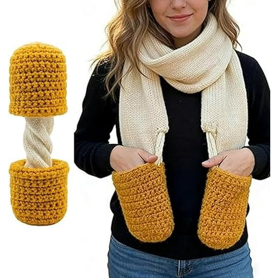 Hand-Knitted Mozzarella Stick Scarf | Funny Cheese Stick Winter Neck ...