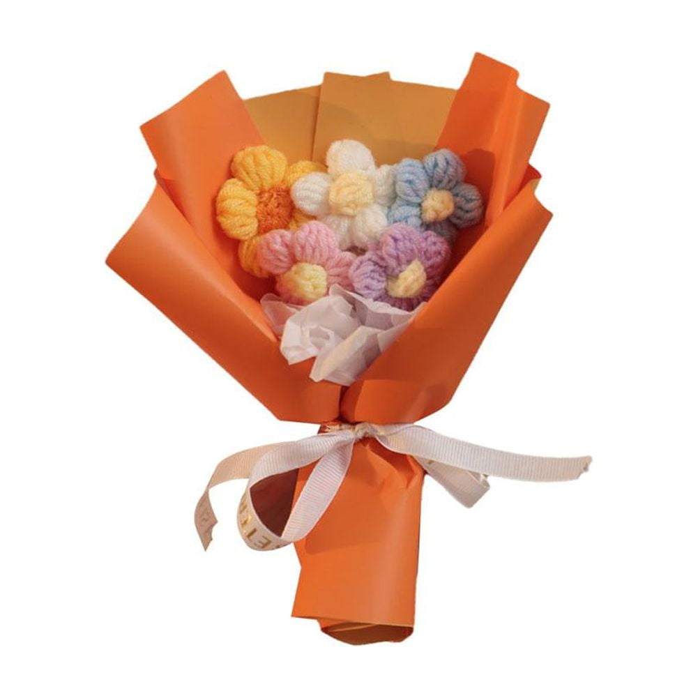Hand-Knitted Puffs Crochet Flowers Crochet Knitted Day Flowers ...