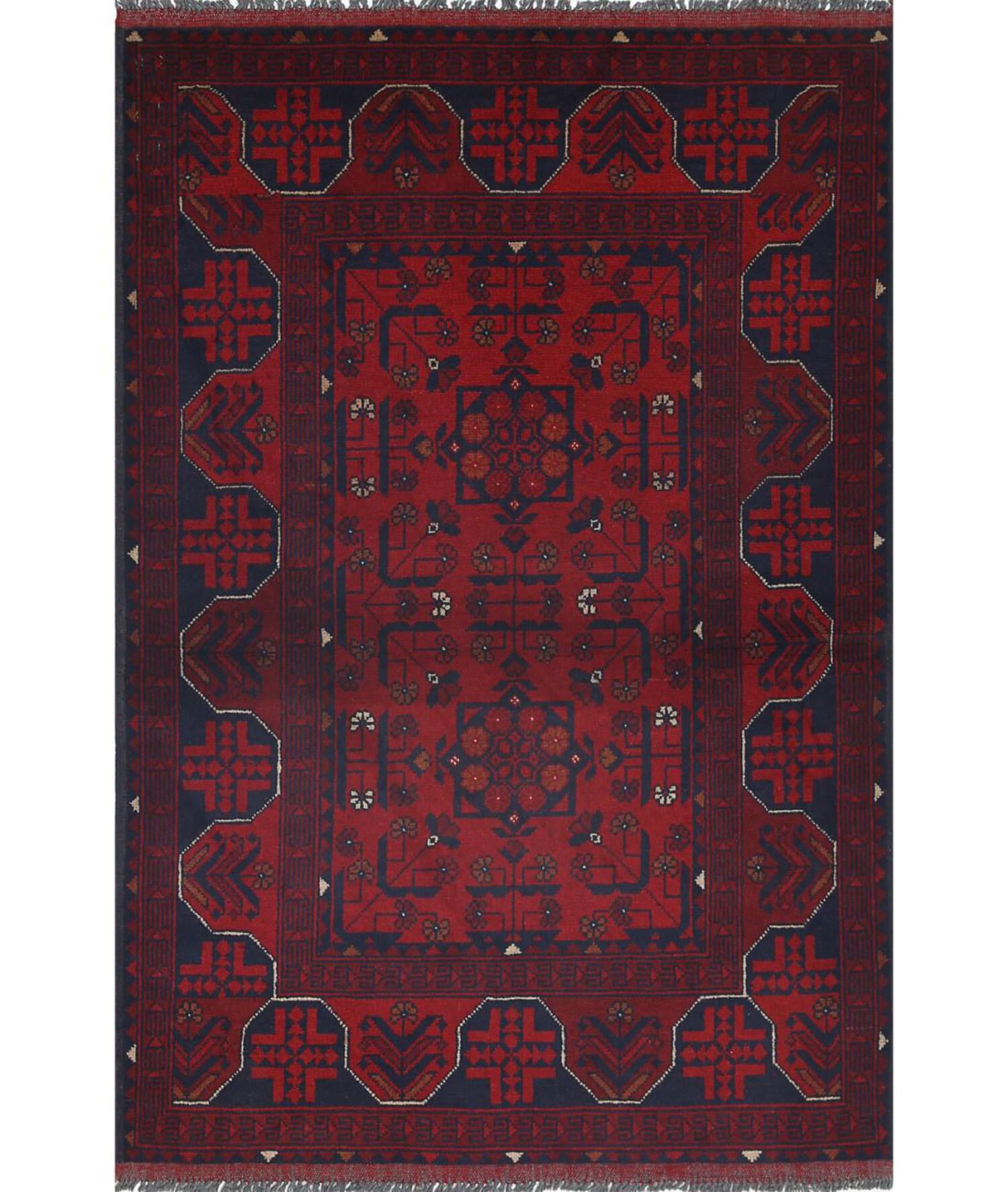 Hand Knotted Afghan Khal Muhammadi Wool Rug - 3'4'' x 4'11'' - Walmart.com
