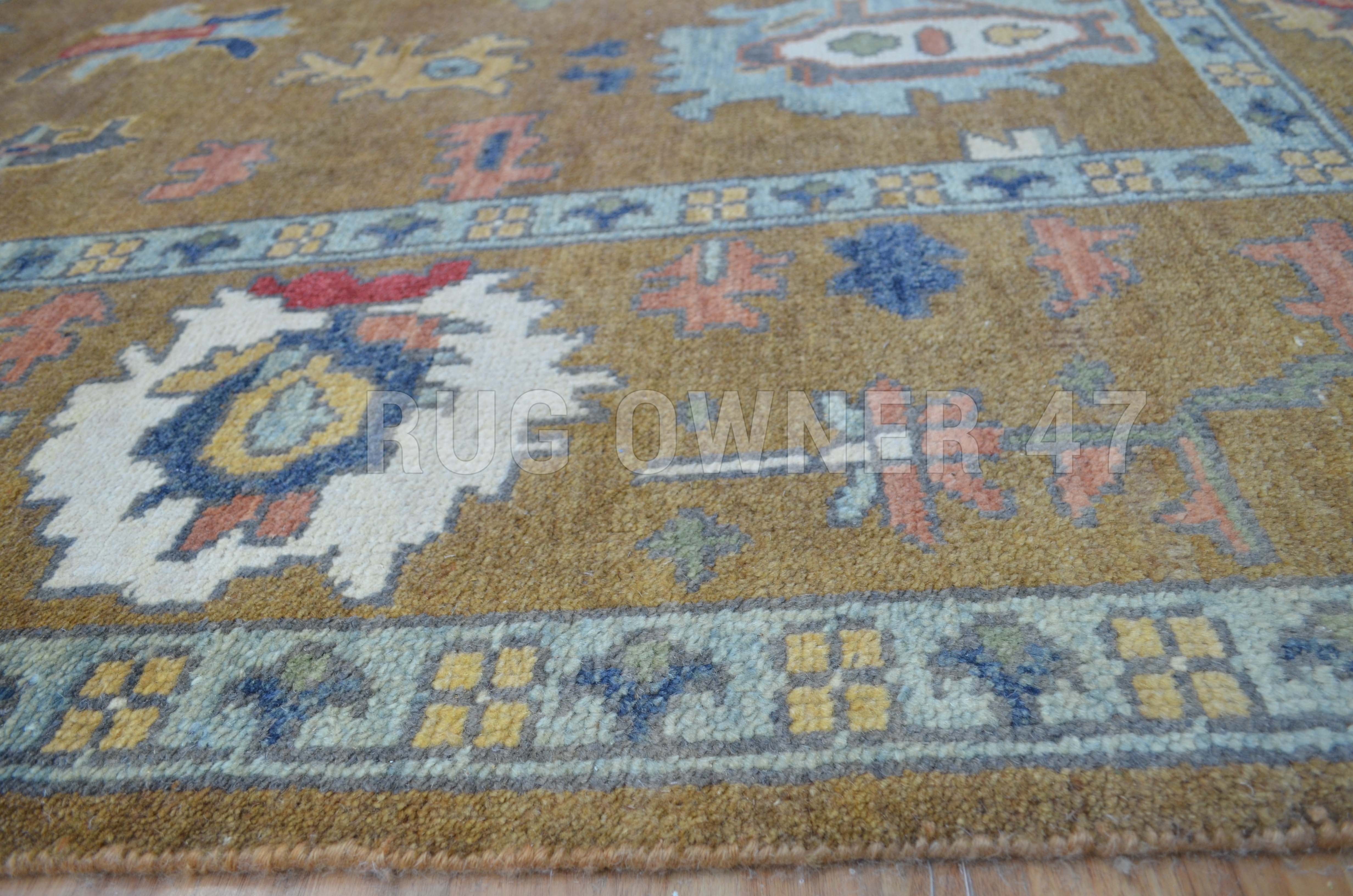 Hand-Knotted Colourful Oushak Area Rug 9X12 Handmade Wool Area Rug ...