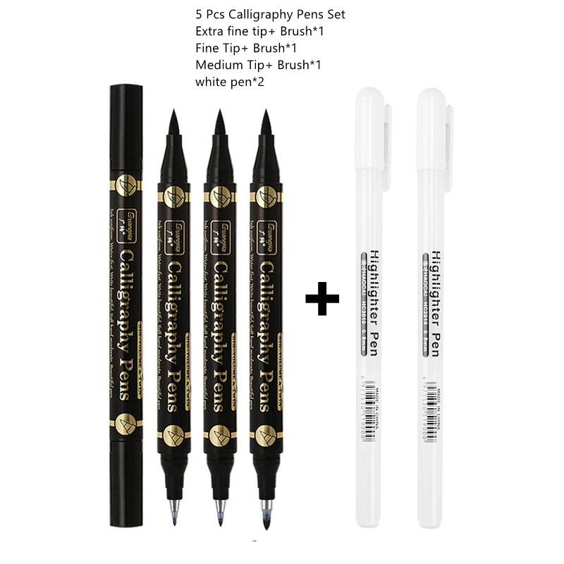 Hand Lettering Pens, Calligraphy Brush Pen, Pigment Liner Micron Pen ...