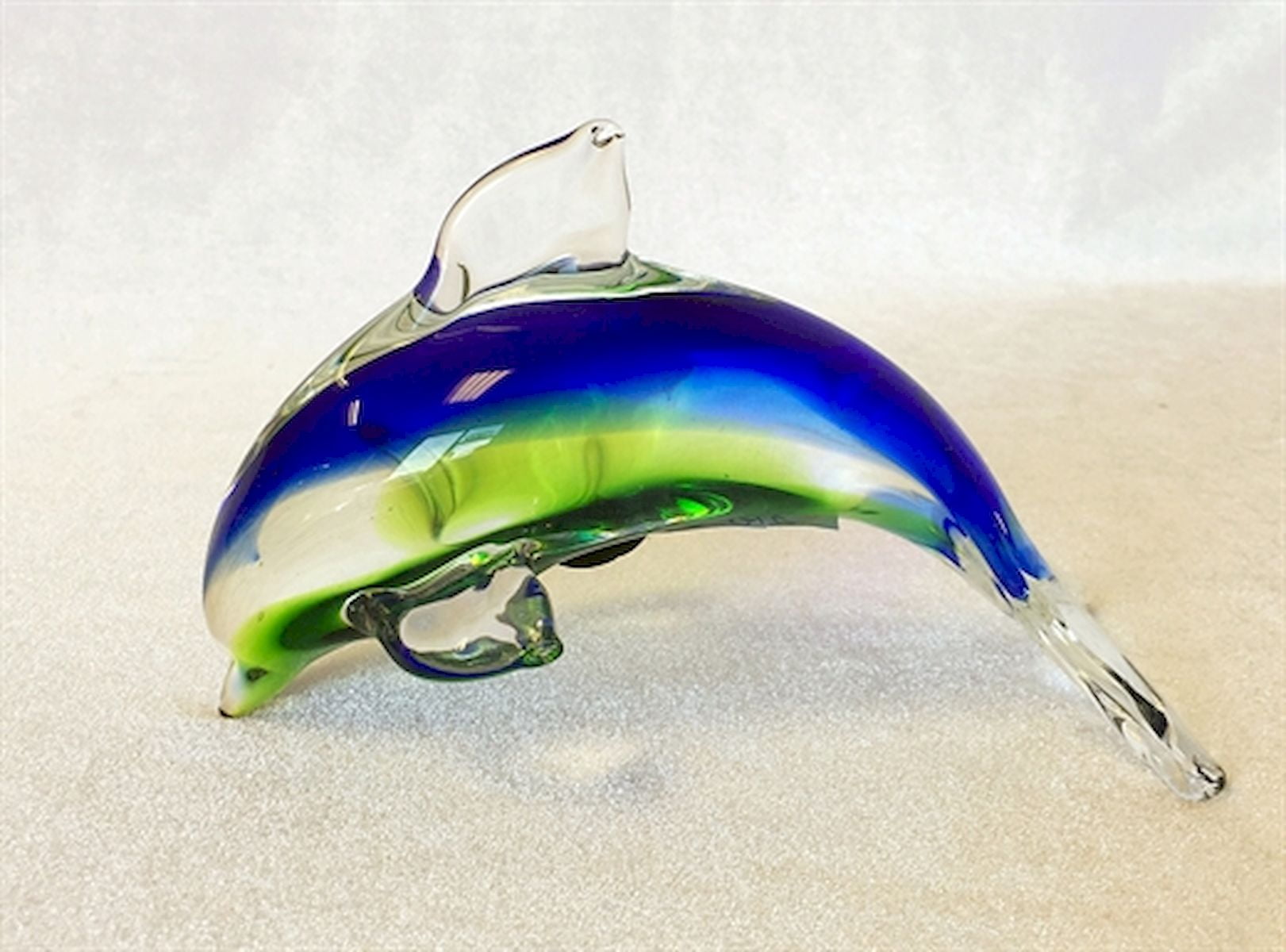 Hand Made Blue Green And Clear Glass Dolphin Figurine - Walmart.com