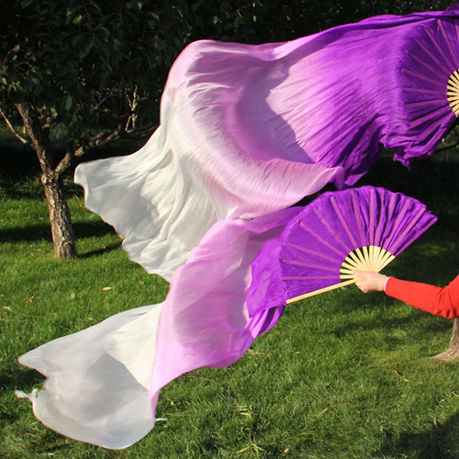 Hand-Made Silk Belly Dance Fan Veils - Bamboo Long Fans Veils Available ...