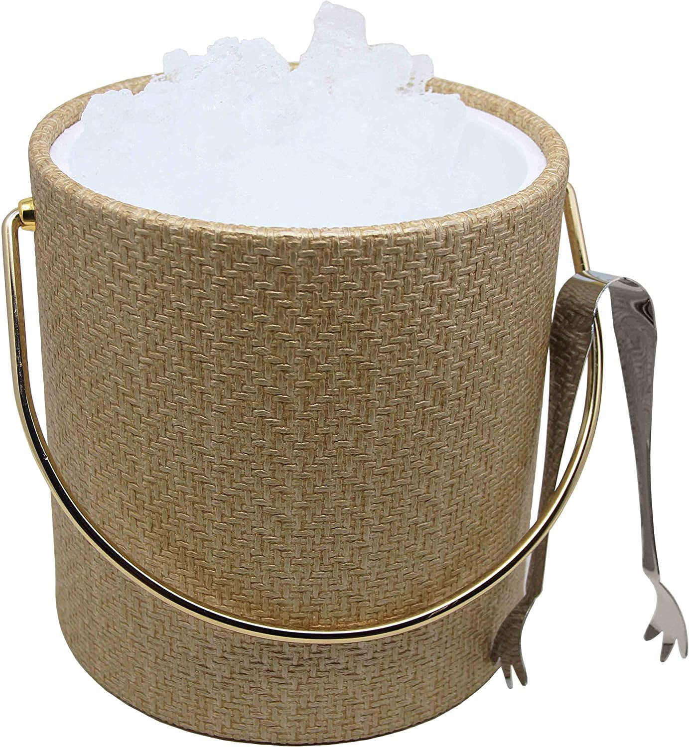 Hand Made In USA Beige Wicker Double Walled 3-Quart Insulated Ice ...