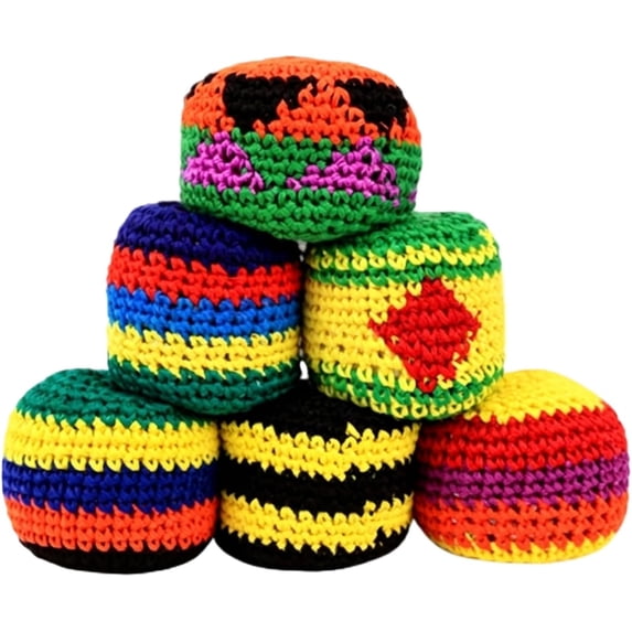 Hand-Made Knitted Hacky Bag Footbag Sack for Kick Ball, Assorted Hand ...