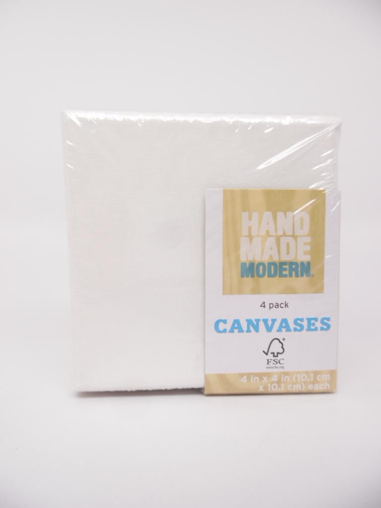 Hand Made Modern 4" x 4" Stretched Blank Canvases - 4pk Canvas ...