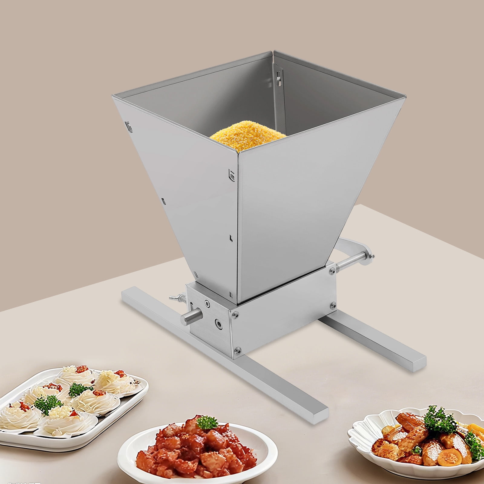Hand Malt Mill Crusher Barley Wet Dry Grain Grinder 2 Roller Anti ...