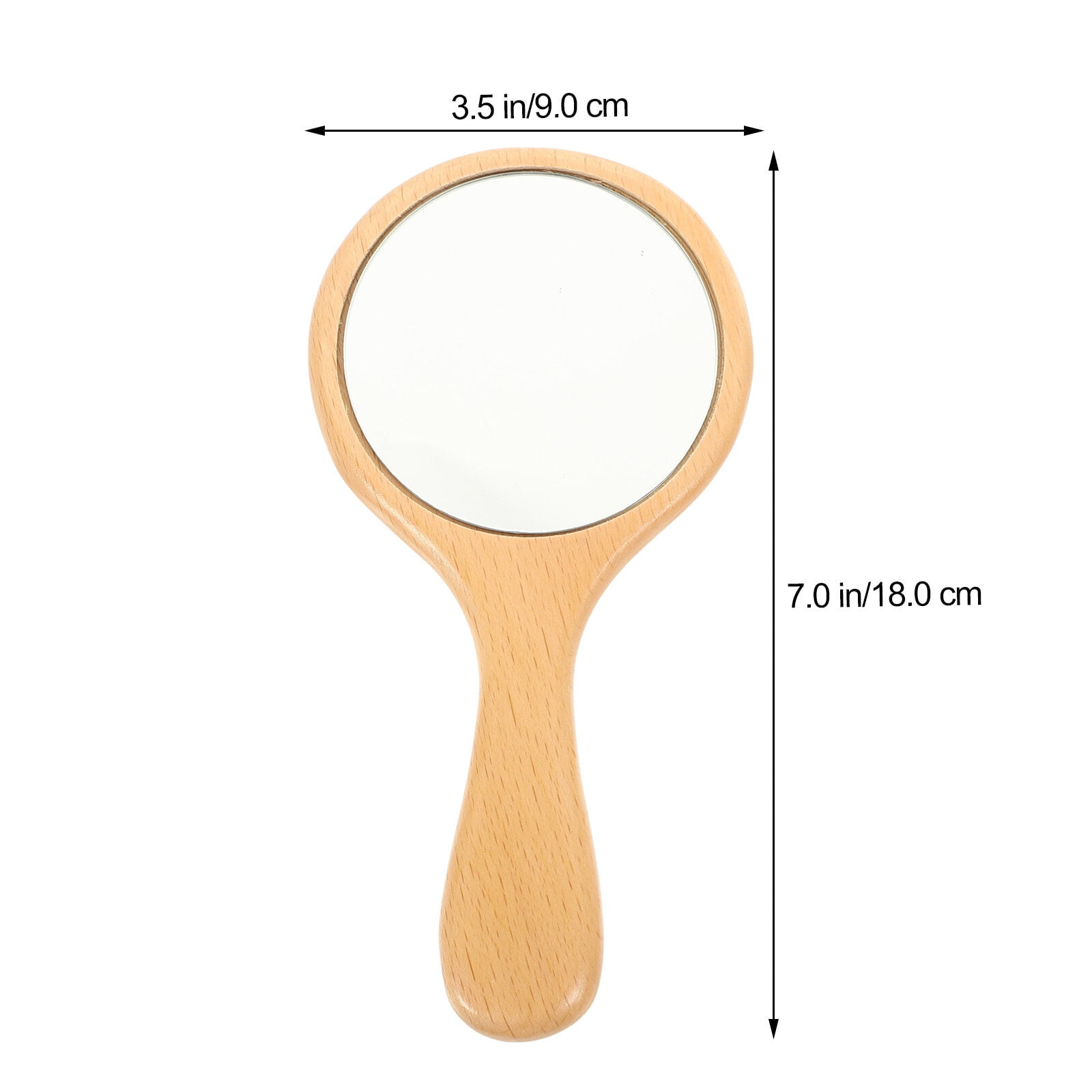 Hand Mirror Wooden Makeup Mirror Portable Hand Mirror Home Travel Hand ...