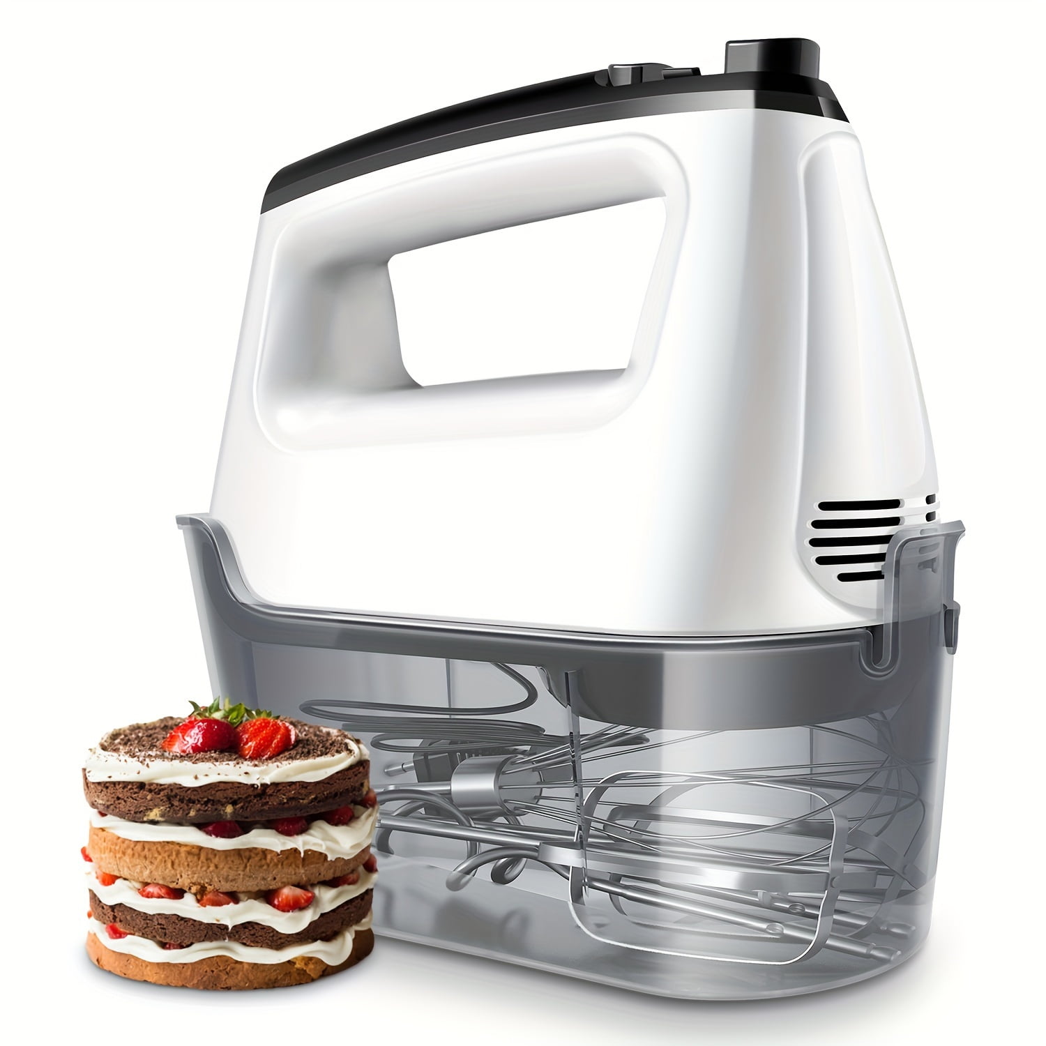 Hand Mixer, 350W Handheld Mixer With Storage Case 5-Speed Plus Turbo ...