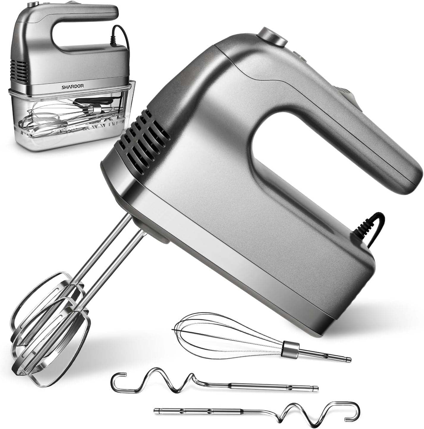 GDOR Hand Mixer, 450W Electric Hand Mixer, 5-Speed Plus Turbo ...