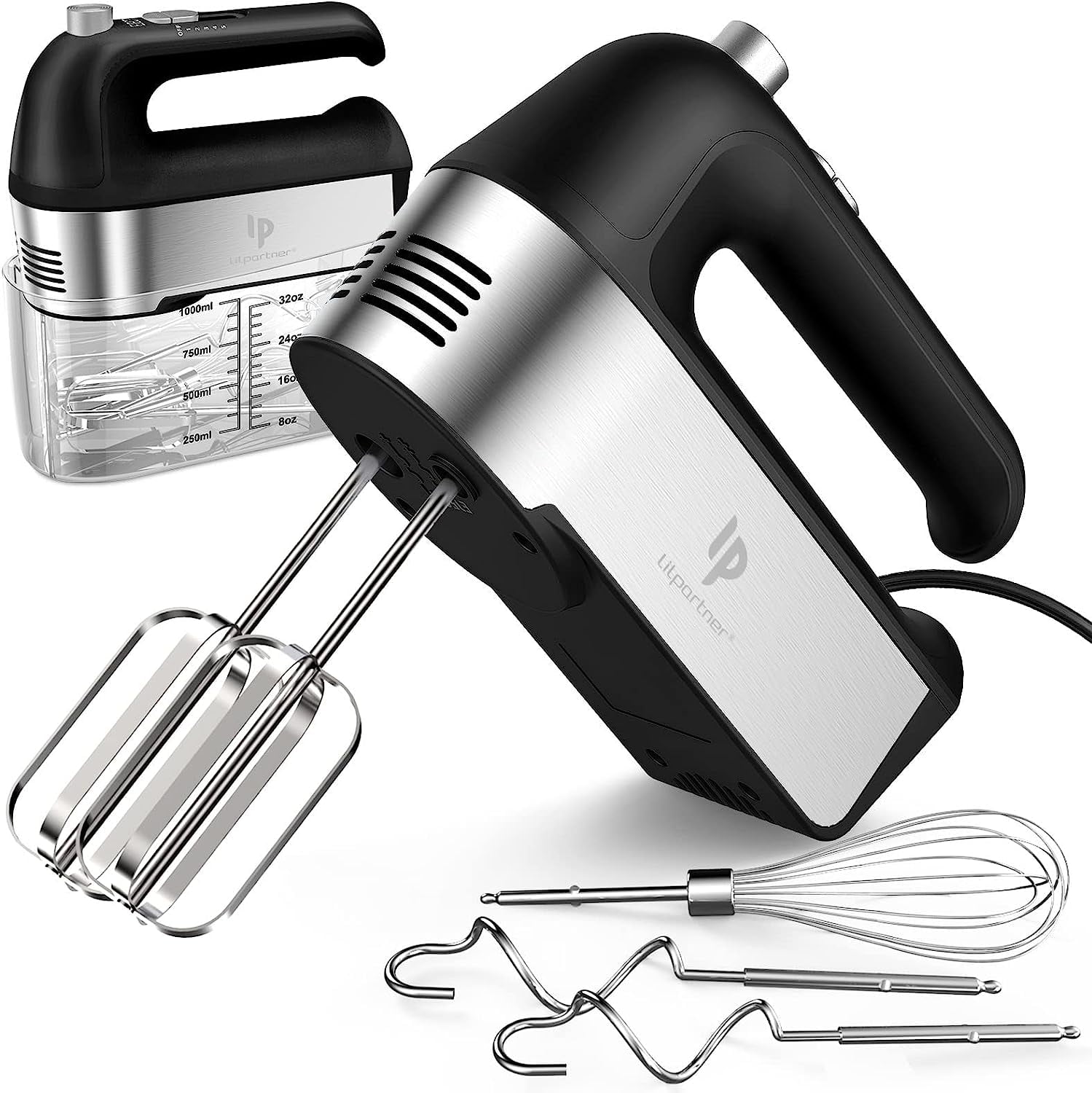 Hand Mixer Electric, 450W Kitchen Mixers with Scale Cup Storage Case ...