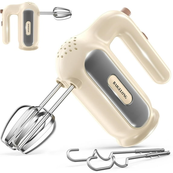 Hand Mixer Electric, 5-Speed Small Handheld Mixer, 2* (Dough Hooks ...