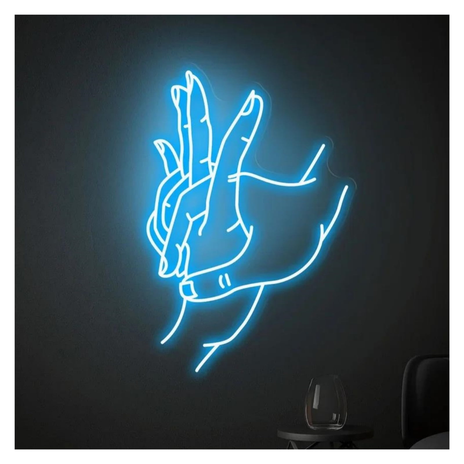 Hand Neon Sign USB Powered Adjustable Brightness Handshake Neon Lights ...